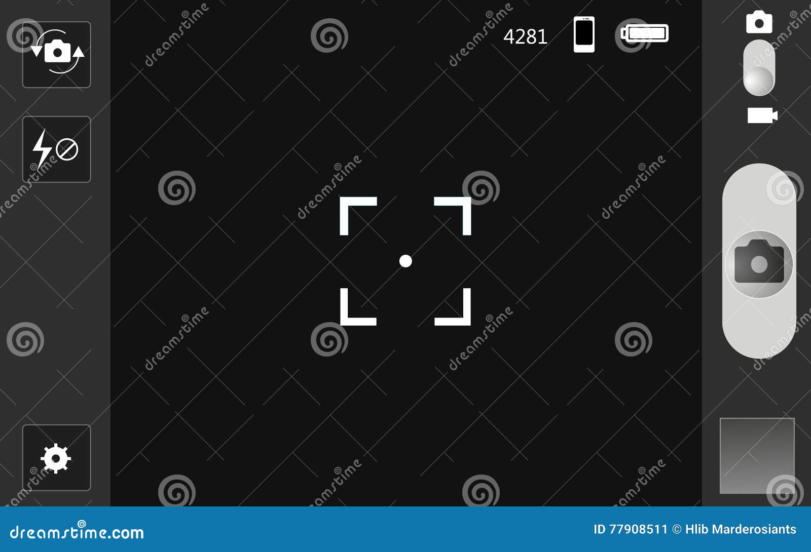 Mobile Camera Interface Template Background. Vector Stock Illustration ...