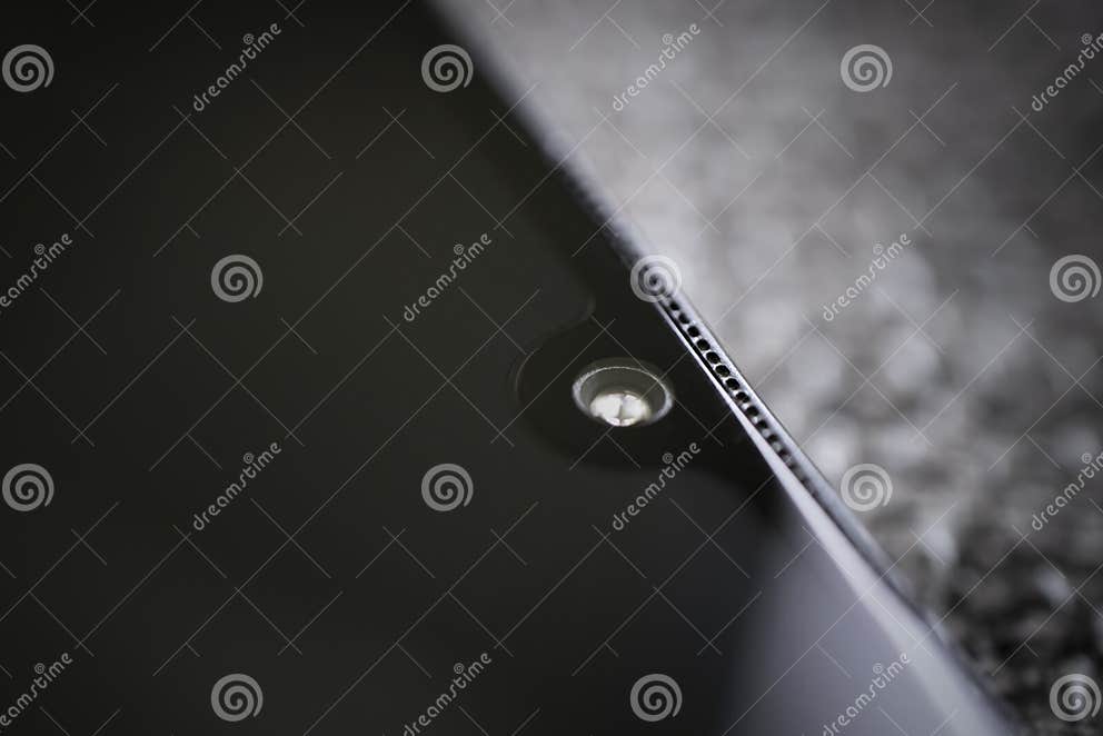 The Front Camera of the Smartphone. Mobile Camera Lens on Black ...
