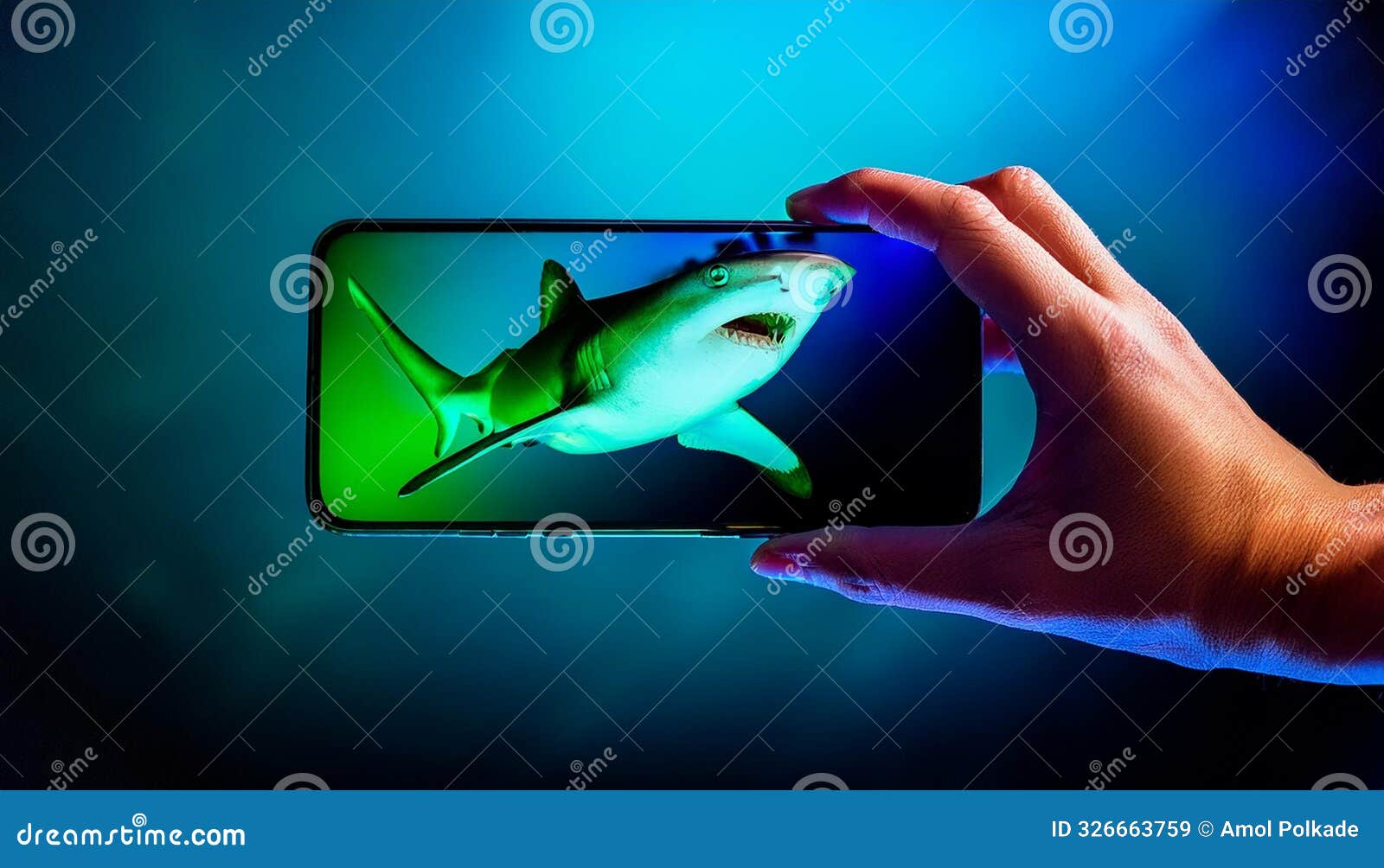 Mobile Capturing Image and Showing Information of Shark on the Display ...