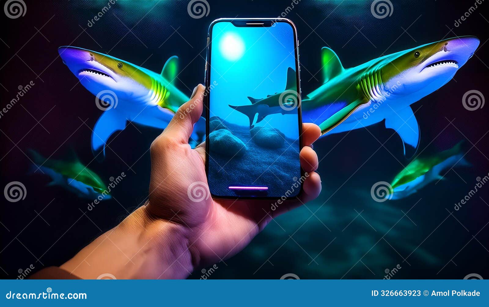 Mobile Capturing Image and Showing Information of Shark on the Display ...