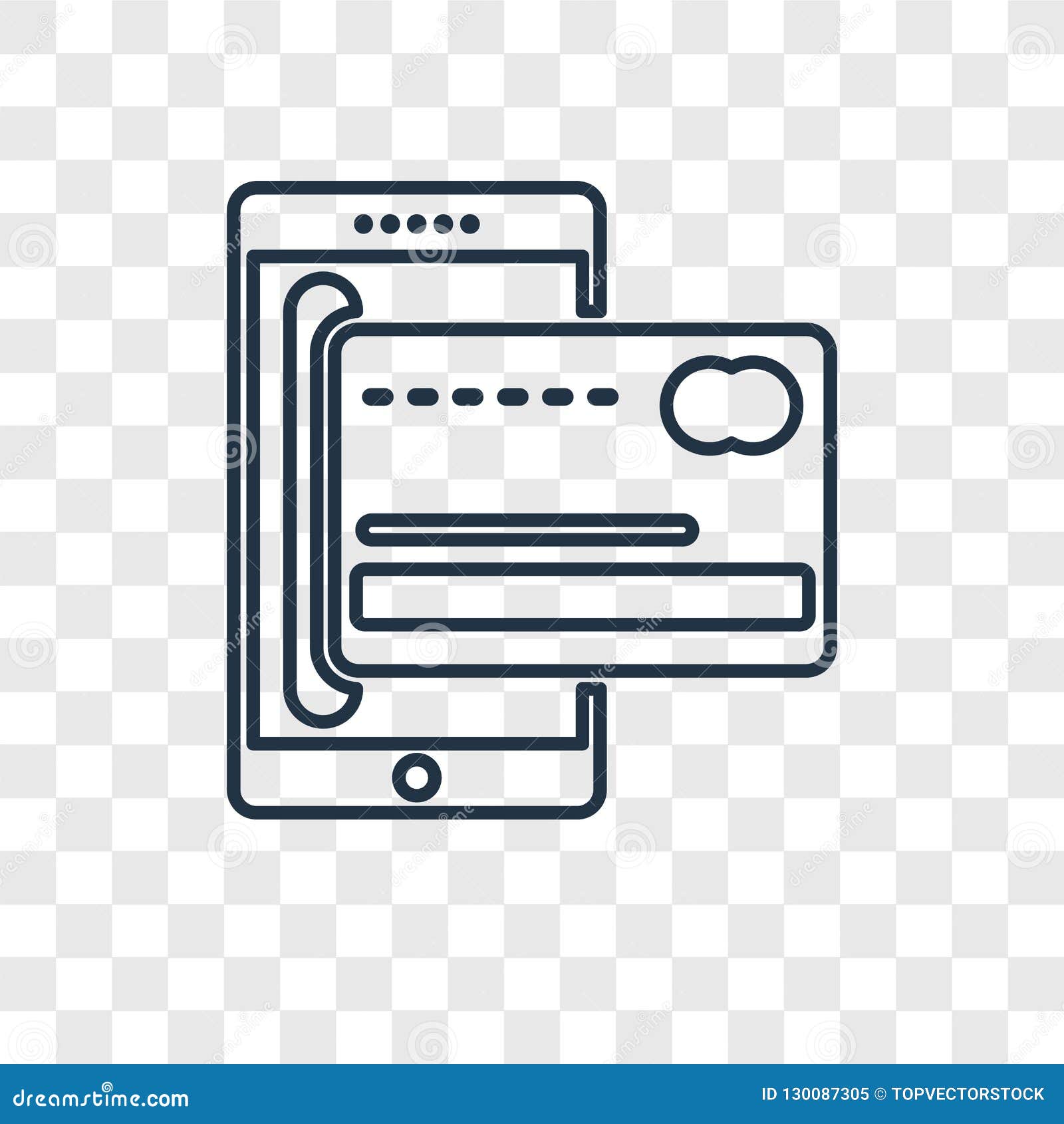 Mobile Card Concept Vector Linear Icon Isolated on Transparent B Stock ...