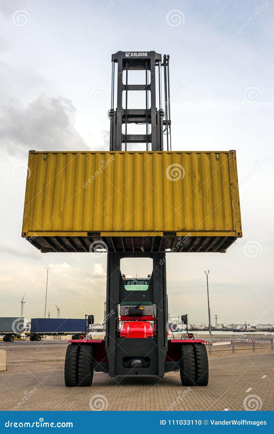 Mobile Cargo Container Shipping Port Stock Photo - Image of industry ...