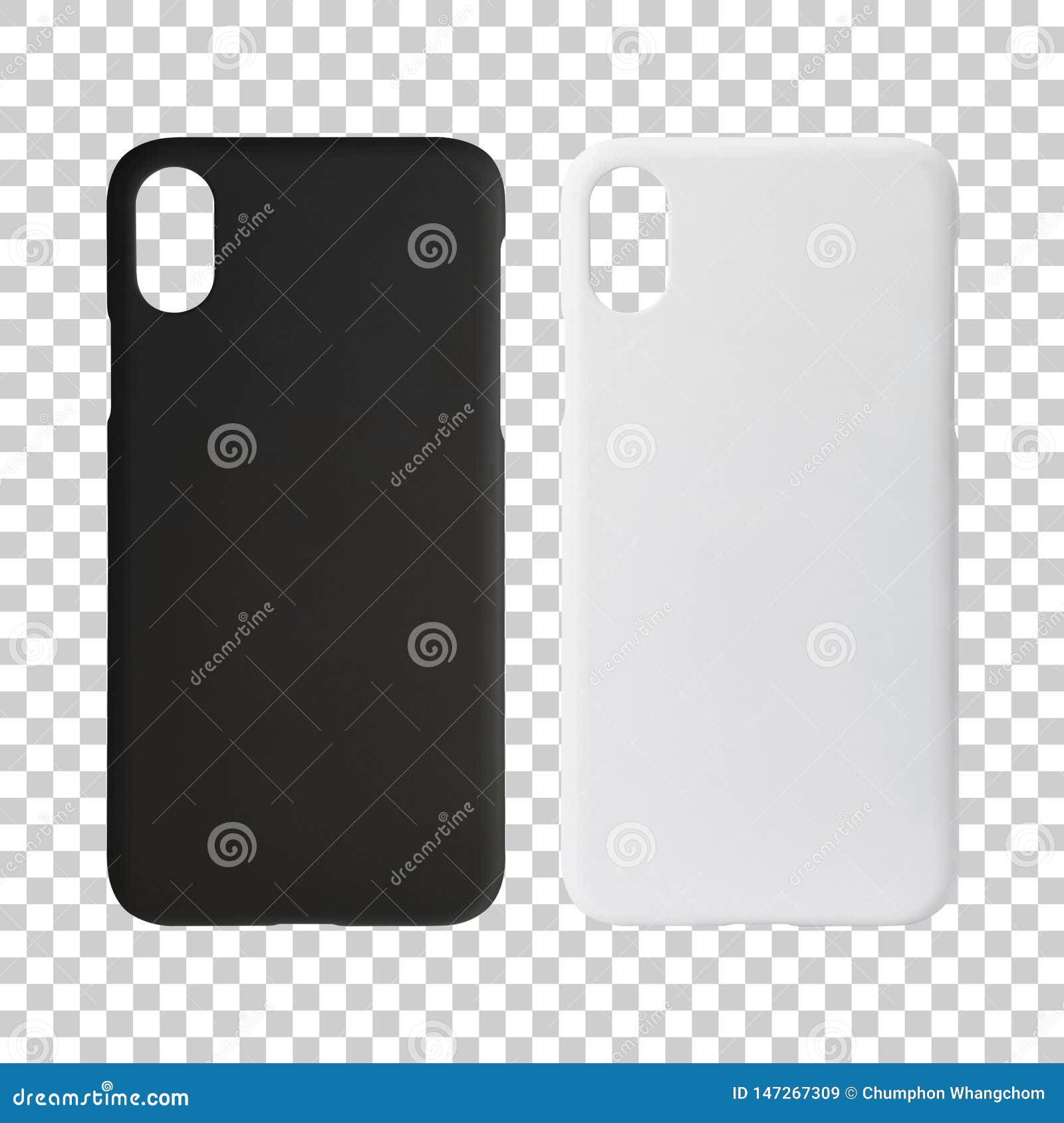 Mobile Case Isolated on Transparent Layer Background. Blank Phone Cover ...