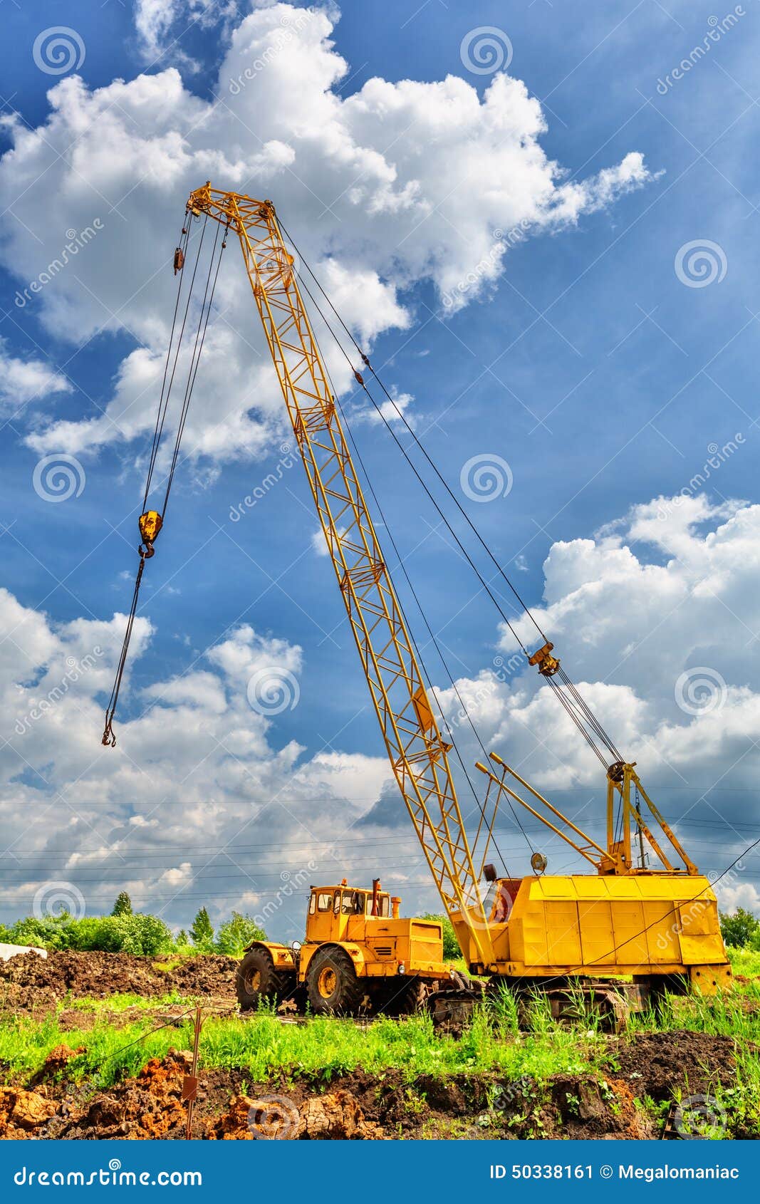 Mobile caterpillar crane stock image. Image of heavy - 50338161