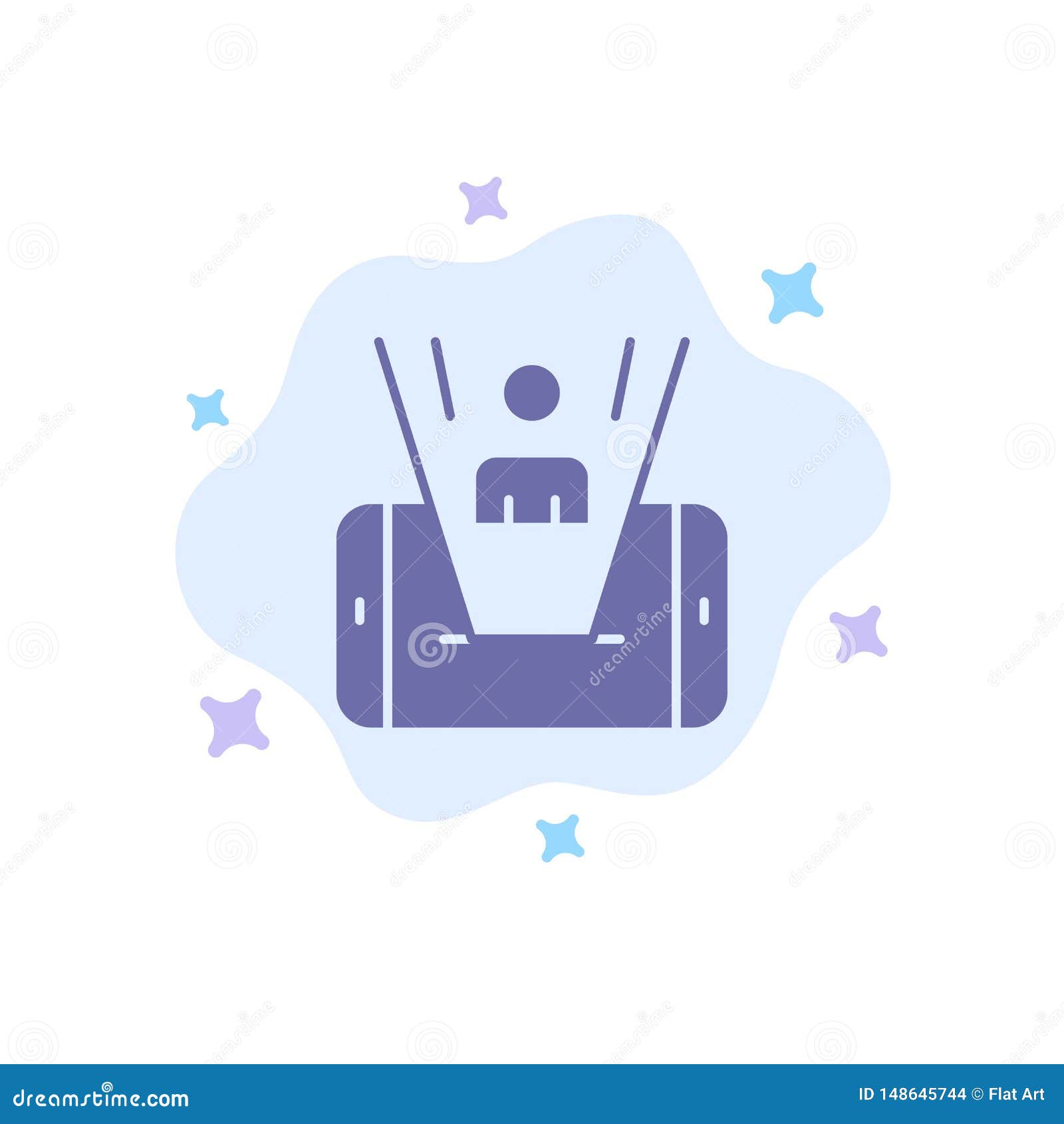 Mobile, Cell, Man, Technology Blue Icon on Abstract Cloud Background ...