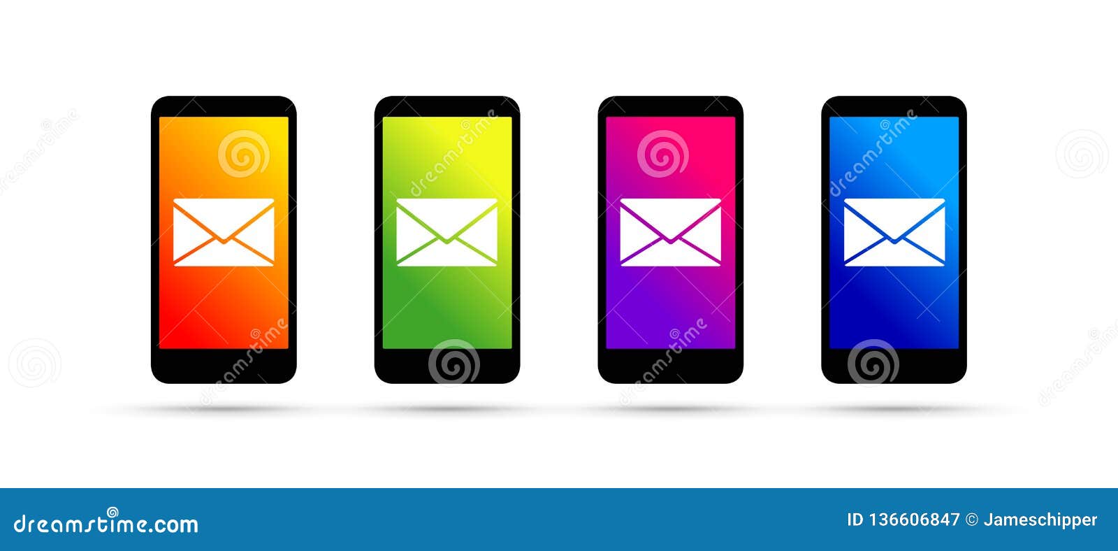 Envelope on an Mobile Cell Phone Stock Vector - Illustration of digital ...