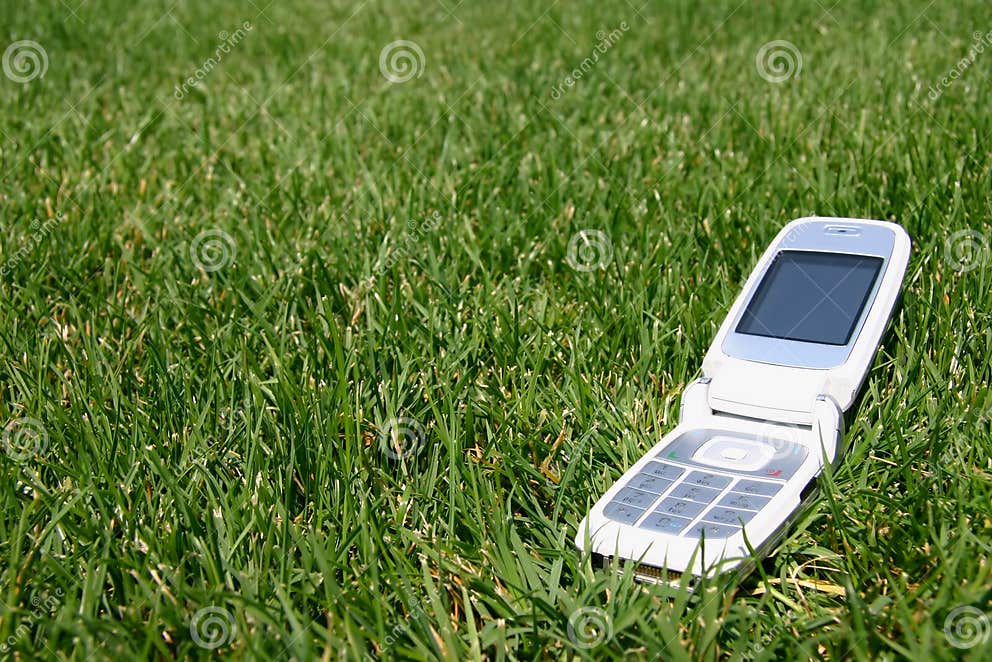 Mobile Cell Phone on Grass Outside Stock Photo - Image of design ...