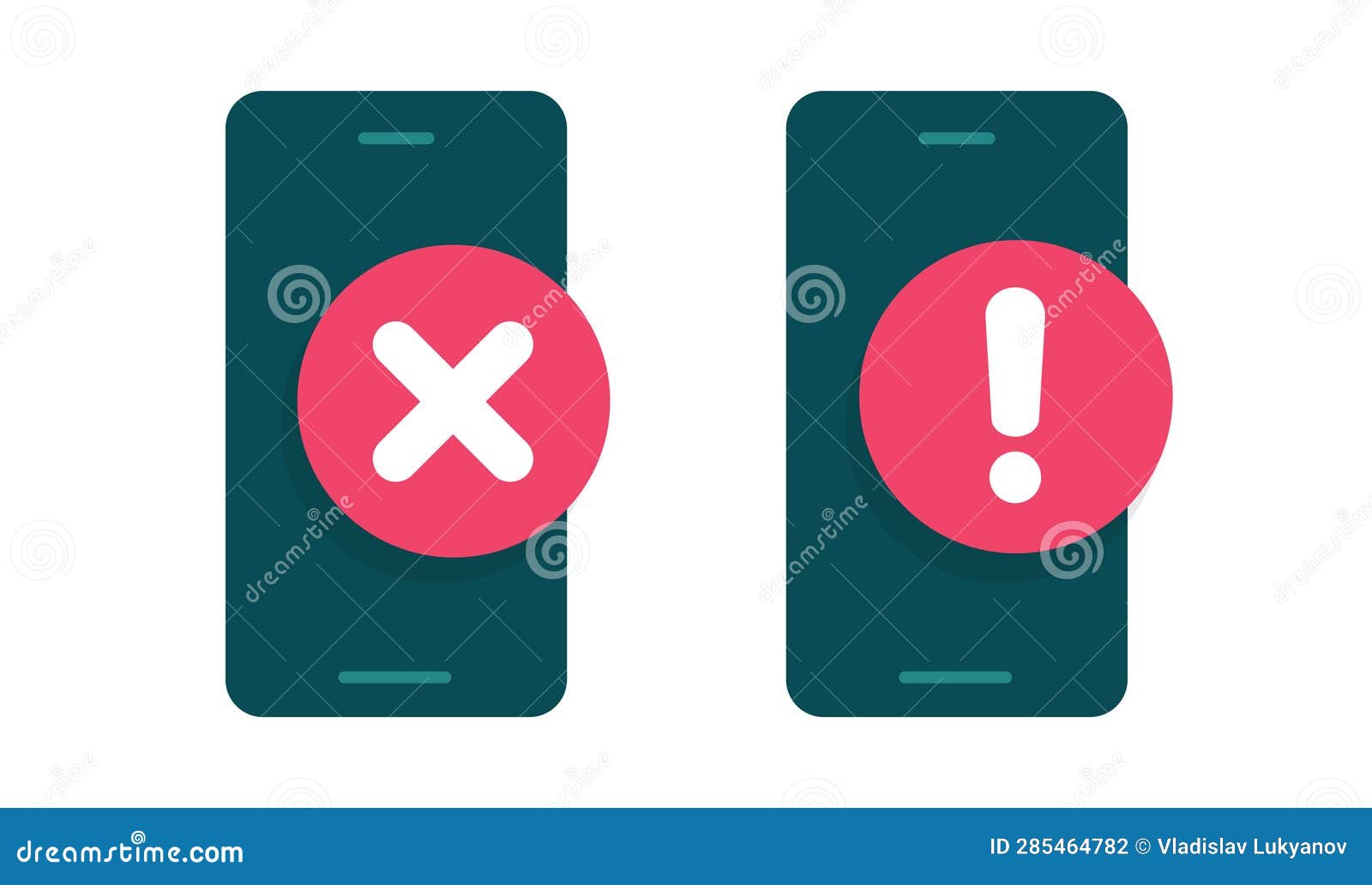Mobile Cell Phone Security System Error Failure Problem Icon Vector ...