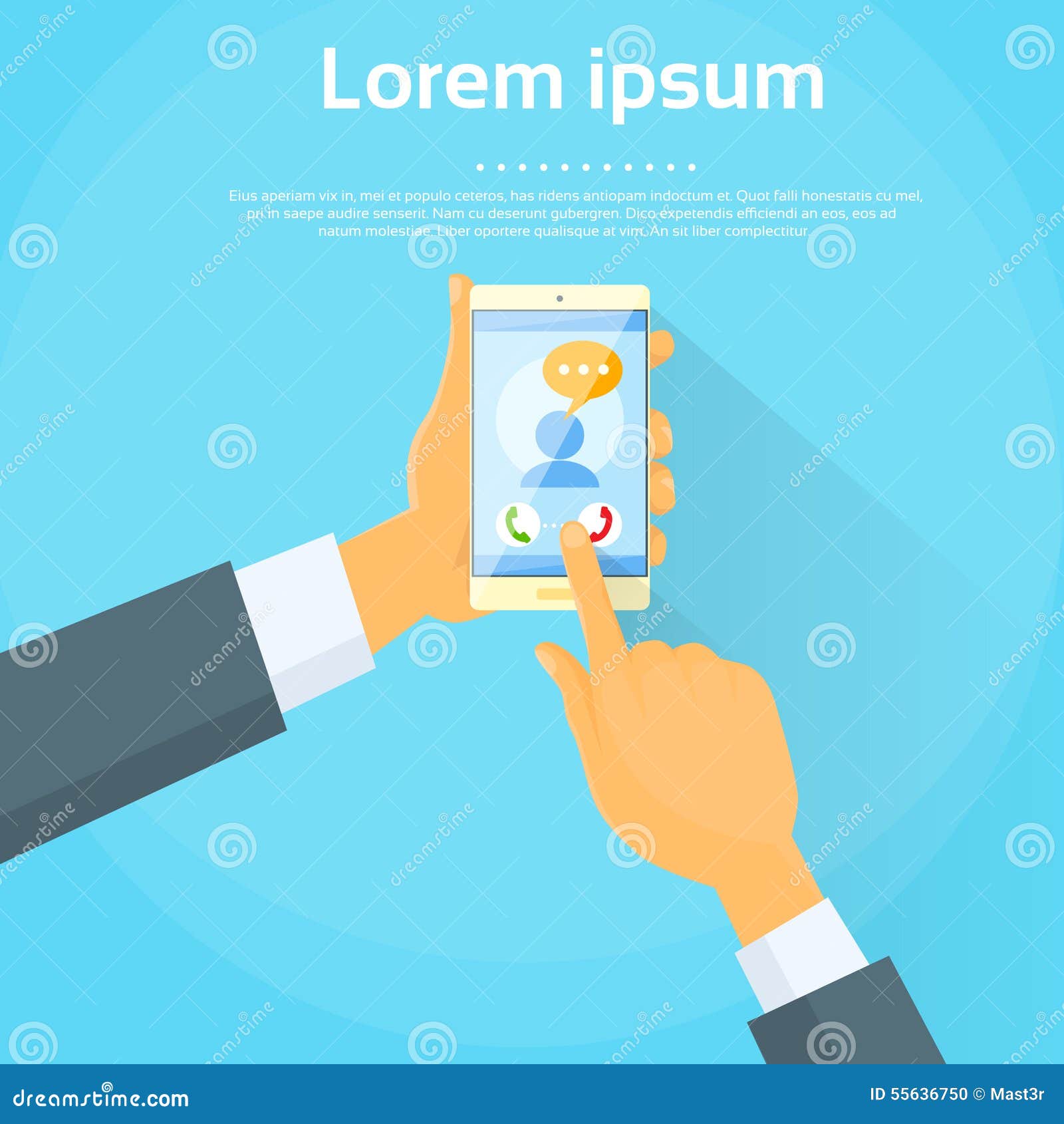 Mobile Cell Smart Phone Call Hands Touch Street Stock Vector ...