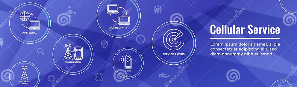 Mobile Cellular Service Web Header Banner with Cellphone Towers Stock ...