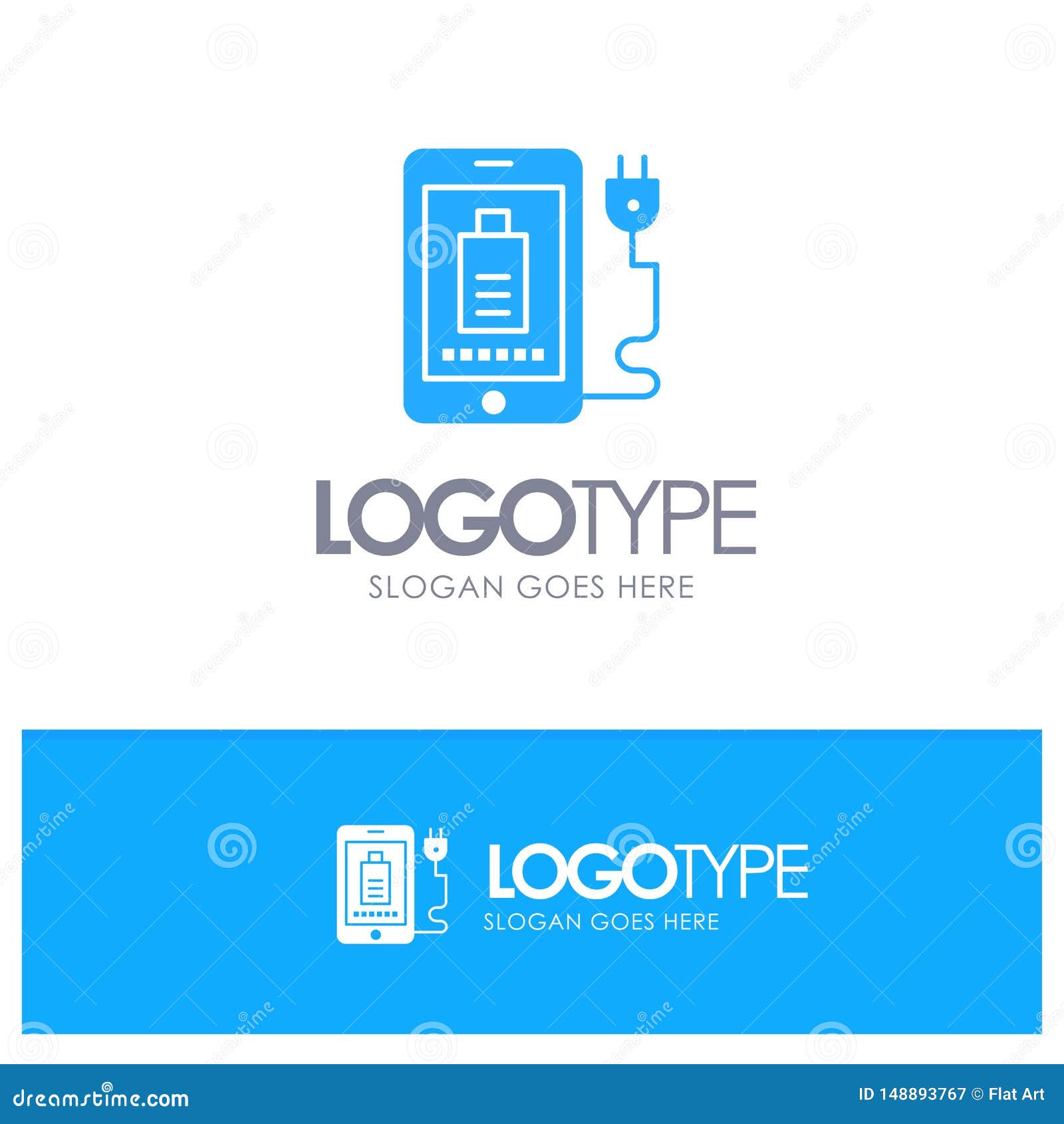 Mobile, Charge, Full, Plug Blue Logo Vector Stock Vector - Illustration ...