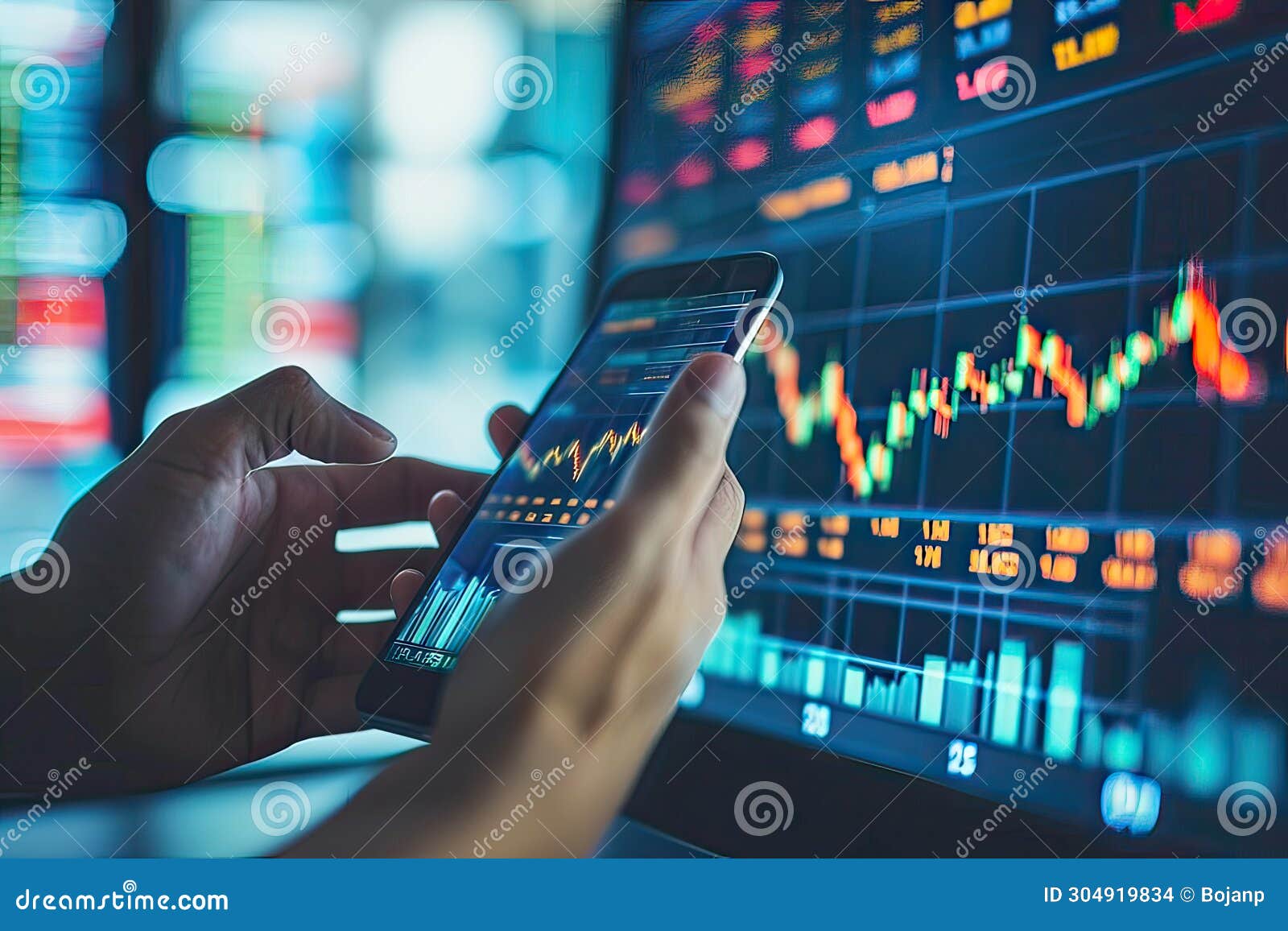 Mobile Charting for Financial Analysis. AI Generative Stock Photo - Image of mobile, business ...