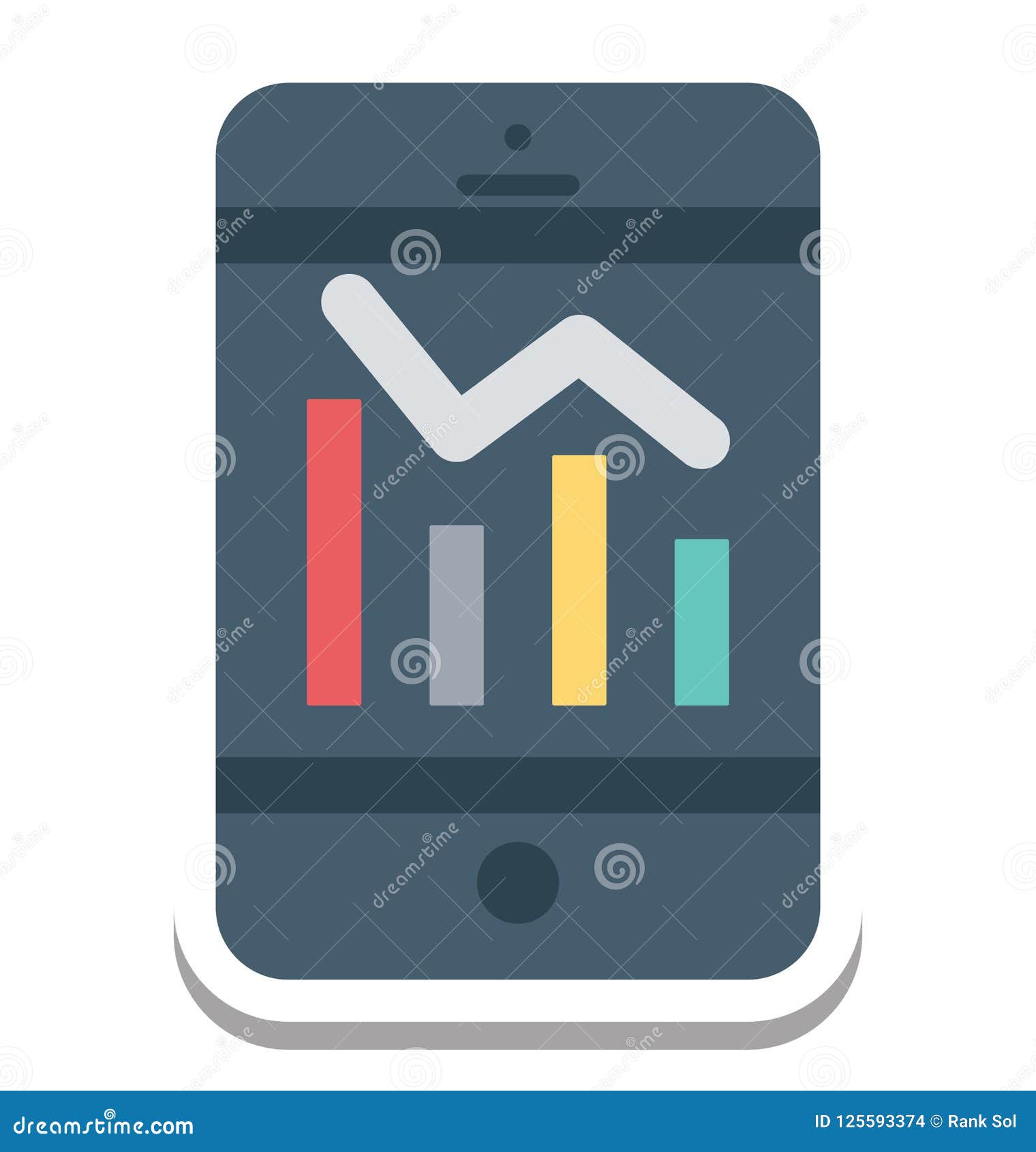 Mobile Charts Isolated Vector Icon Stock Vector - Illustration of ...