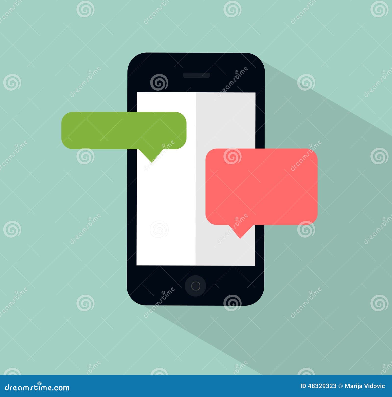 Mobile Chat Concept Illustration Stock Vector - Illustration of cloud ...