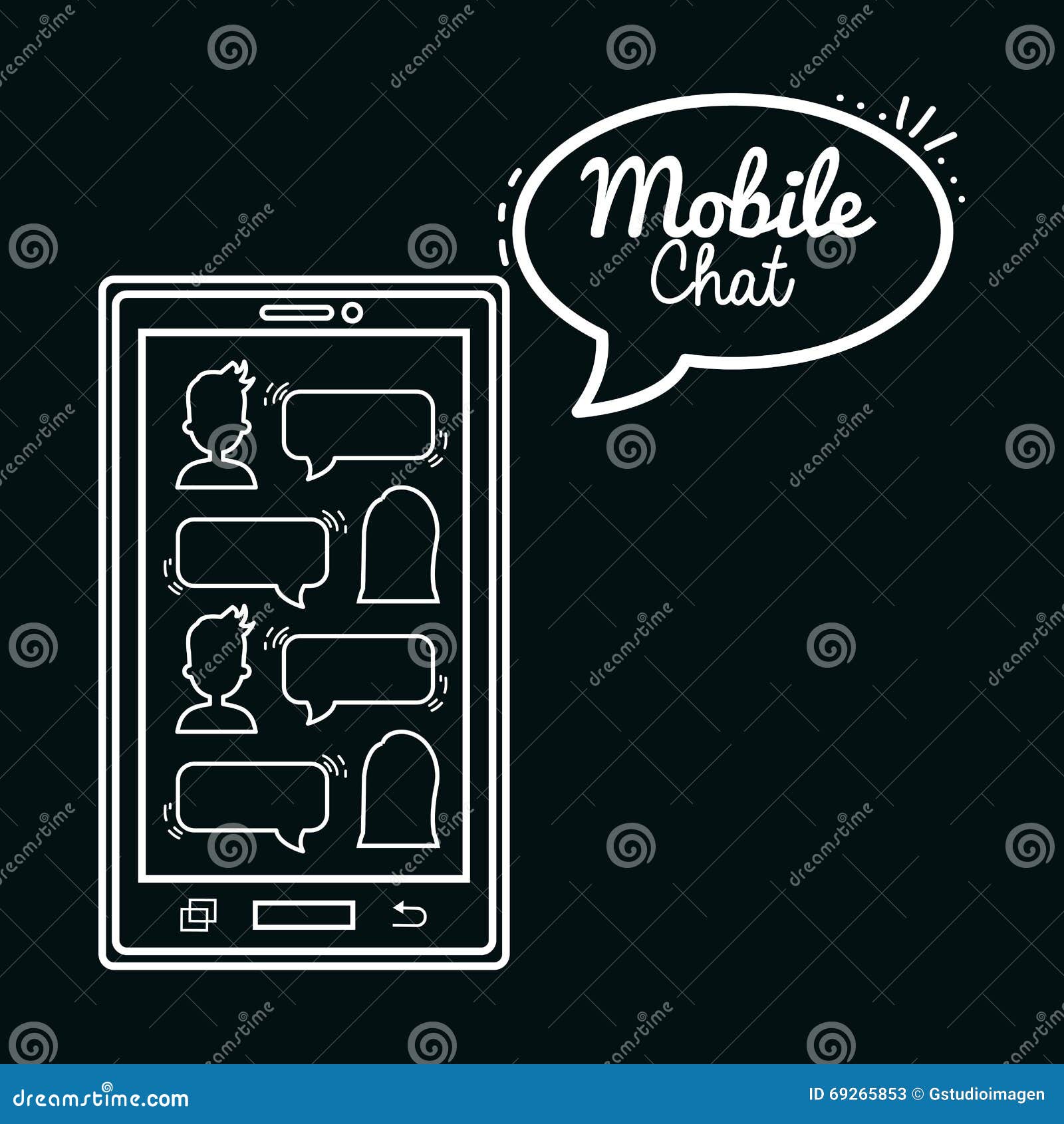 Mobile chat design stock image. Image of isolated, conversation - 69265853
