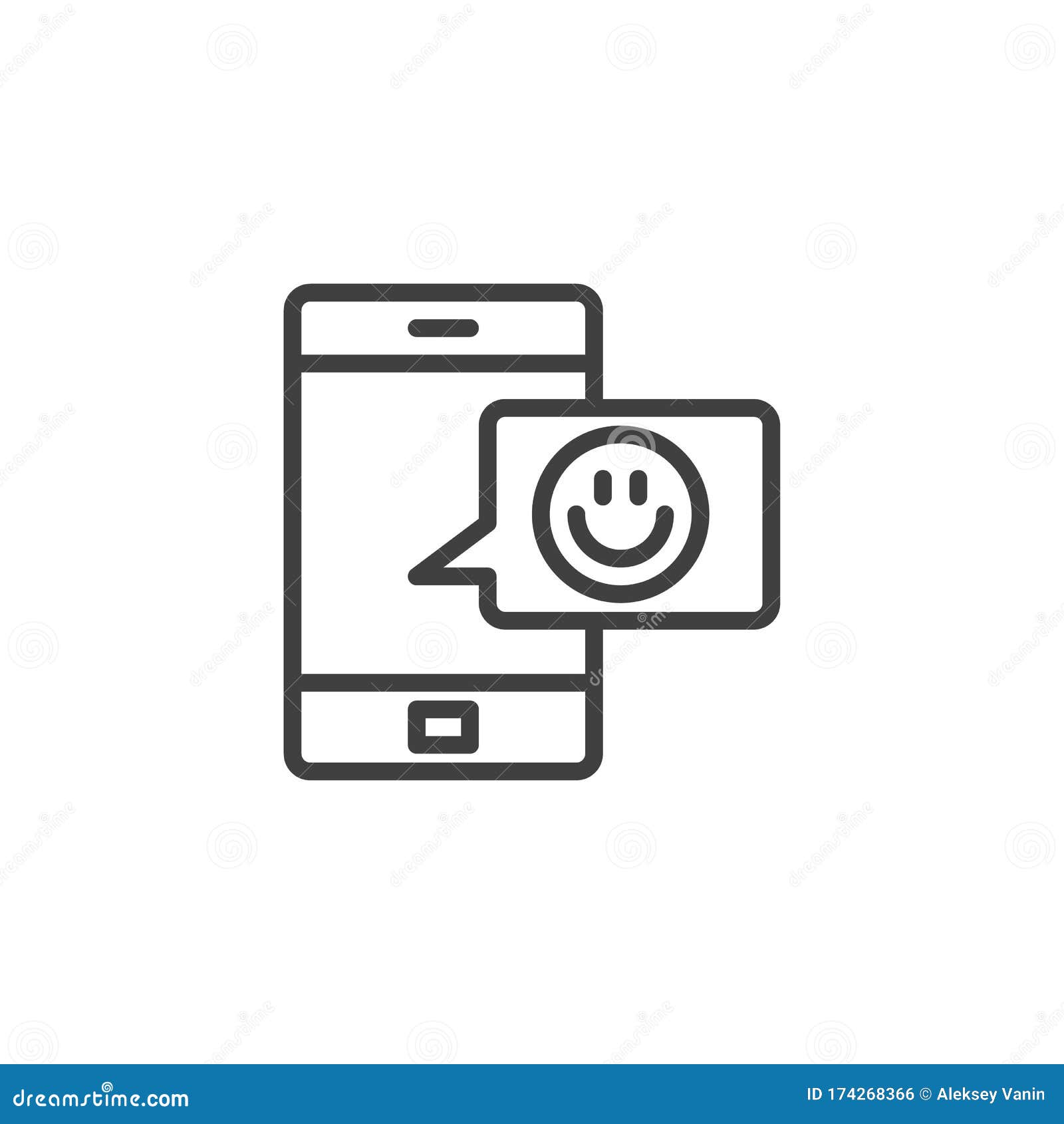 Mobile Chat Feedback Line Icon Stock Vector - Illustration of chat ...