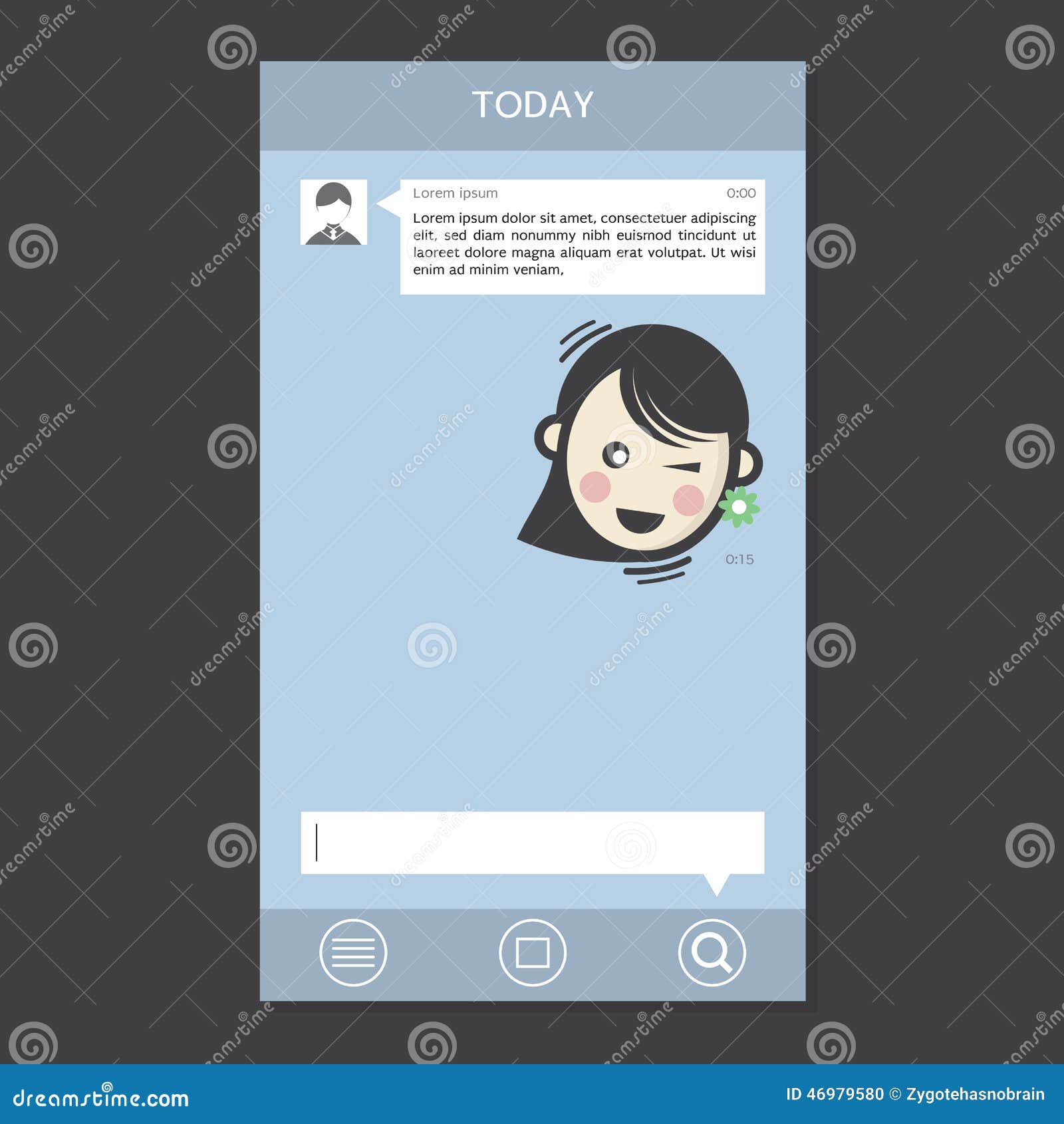 Mobile Chat Frames Message Boxes Sample Text Stock Vector ...