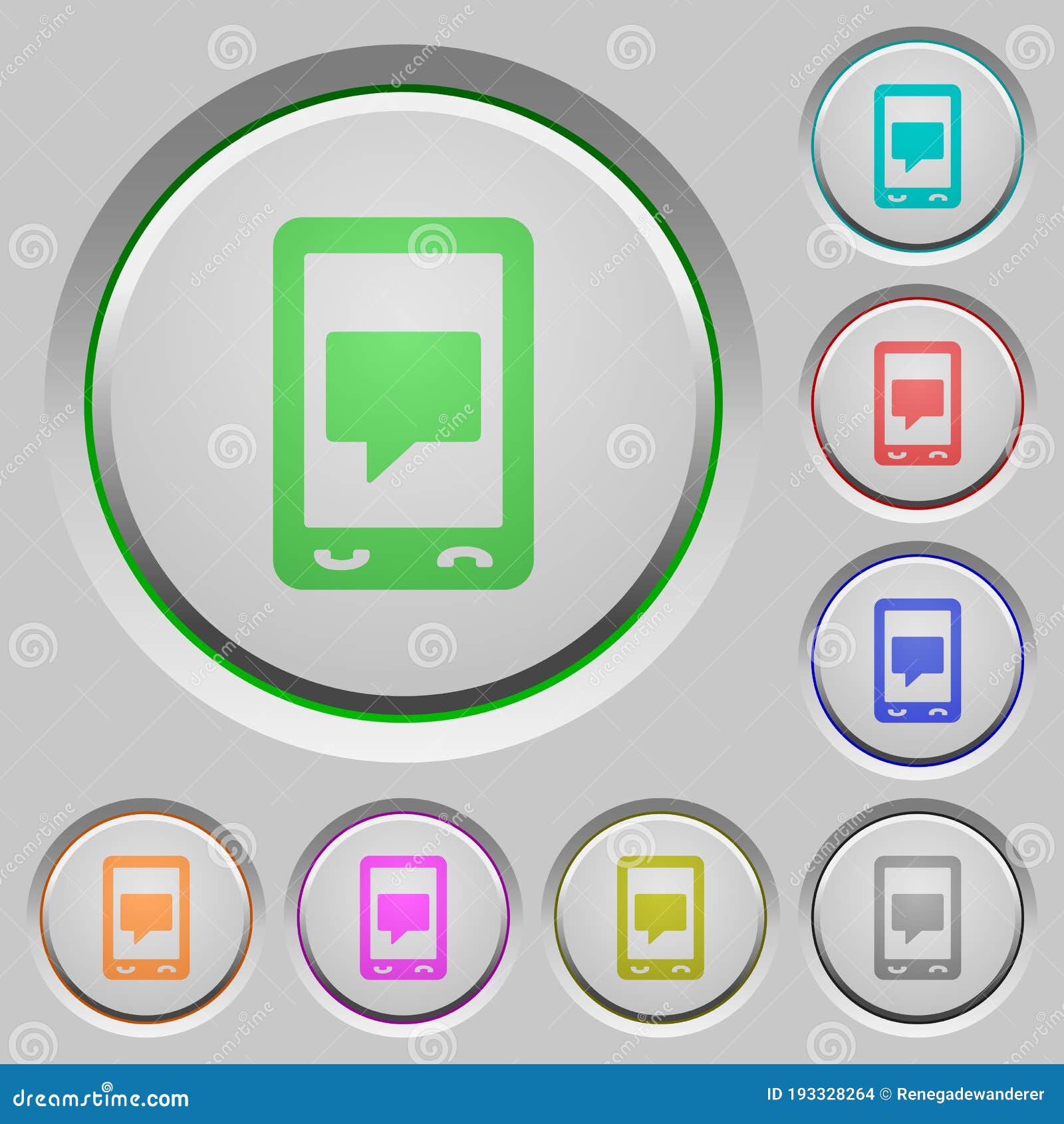 Mobile chat push buttons stock vector. Illustration of cellphone ...