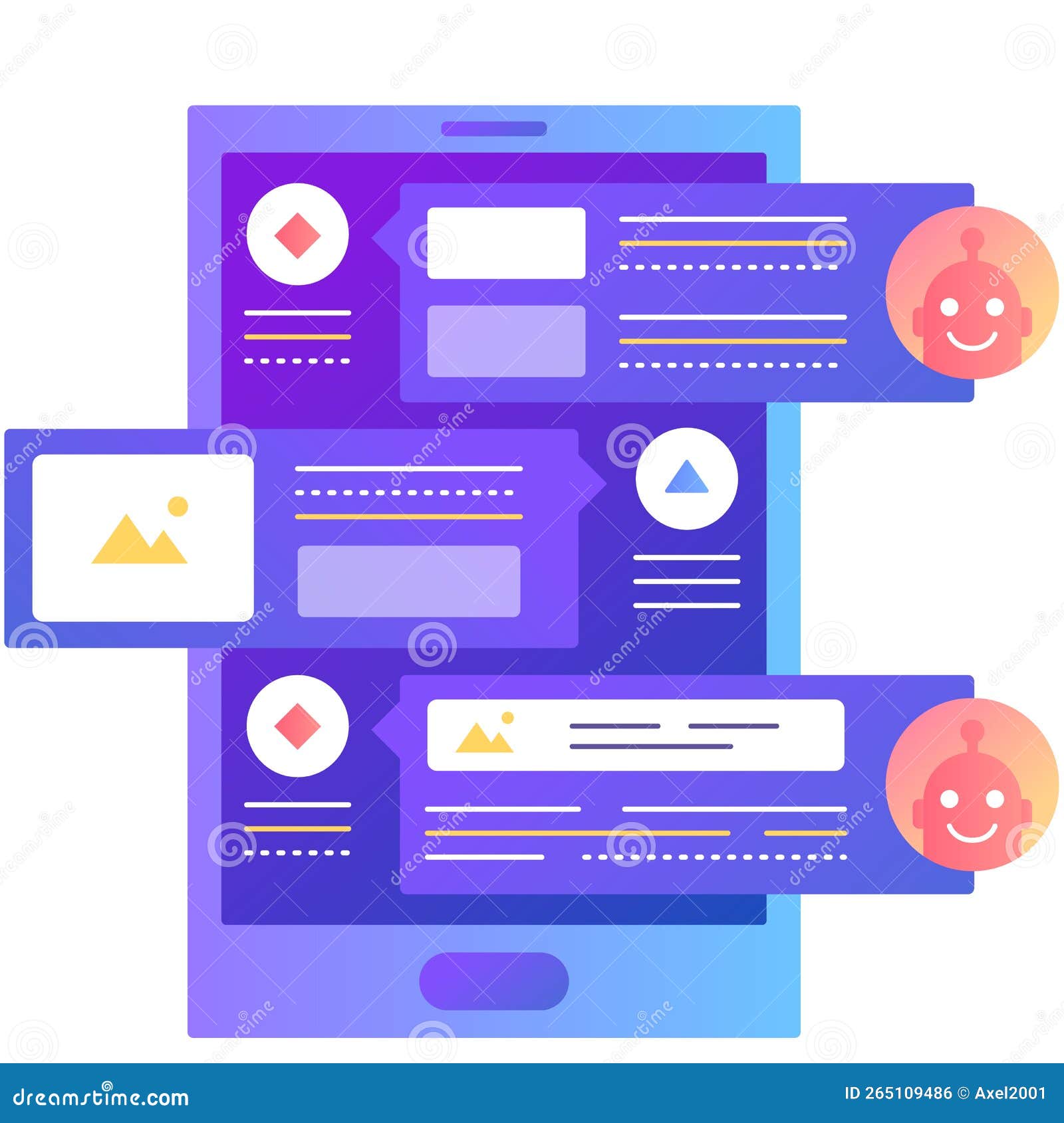 Mobile Chatbot Icon Phone Text Bot Vector Stock Vector - Illustration ...