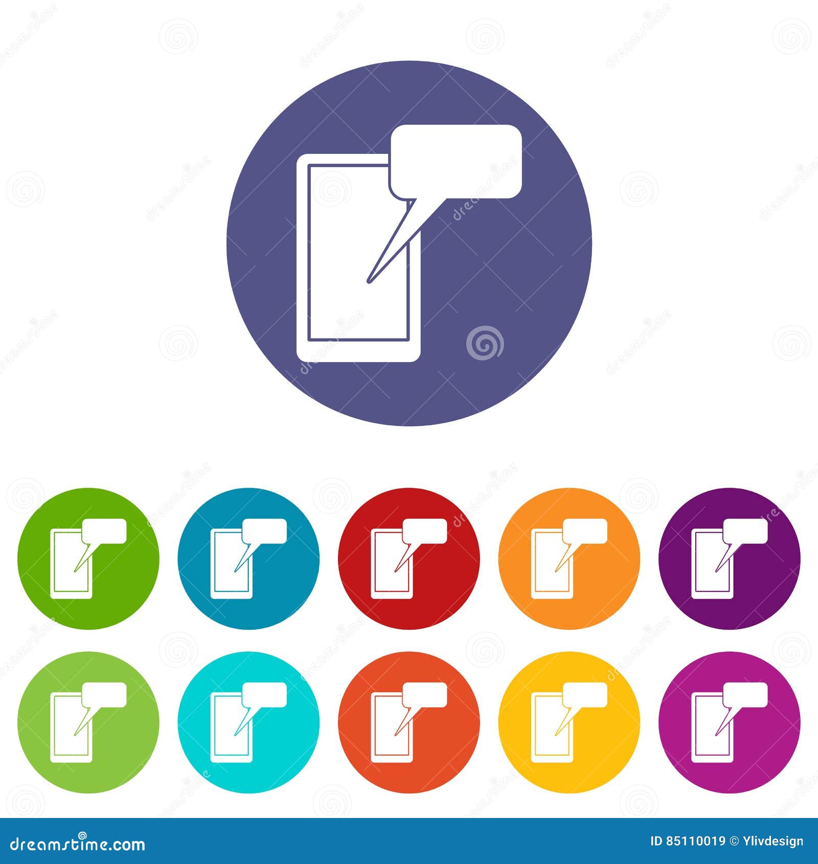 Mobile chatting set icons stock vector. Illustration of chat - 85110019