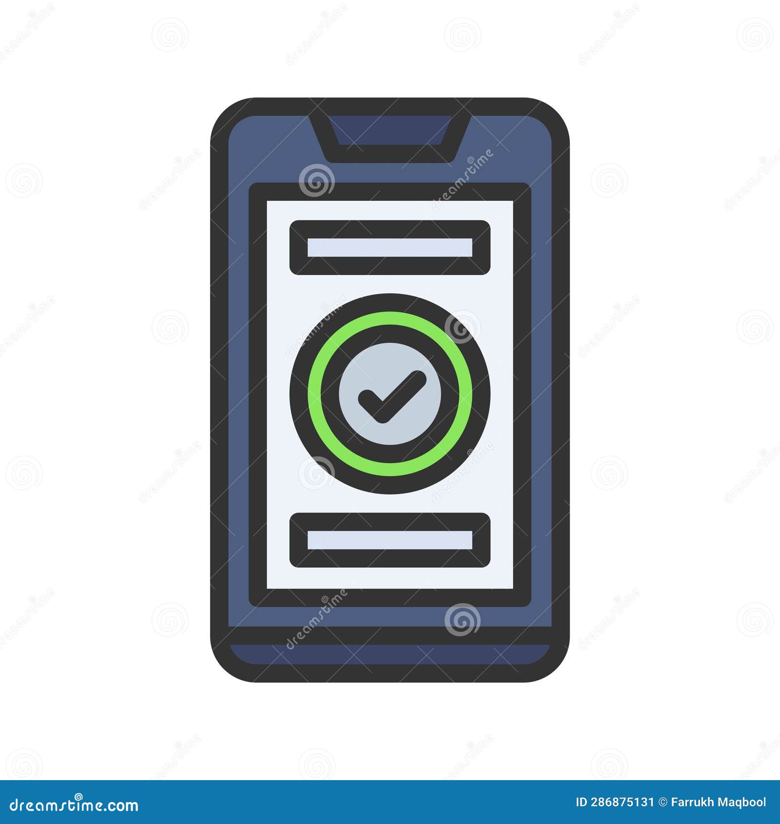 Mobile Check Icon Image. stock vector. Illustration of smartphone ...
