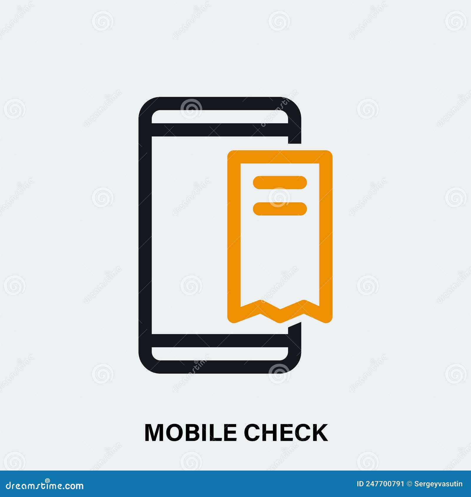 Mobile Check Linear Vector Icon. Isolated Pictogram of Smartphone and ...