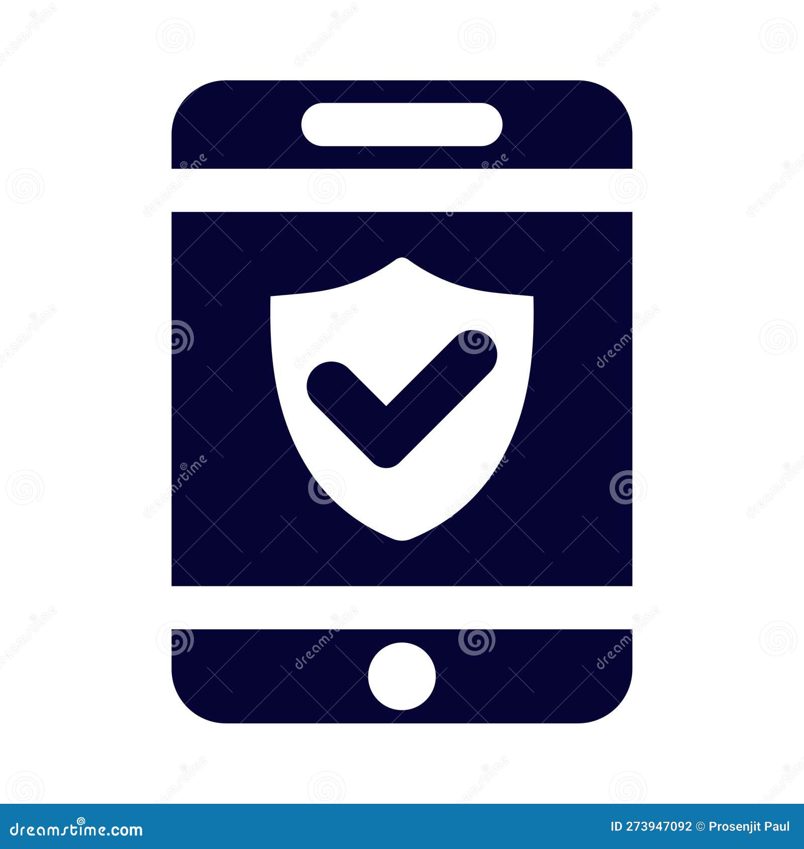 Mobile, Check, Tick, Mobile Protected Icon Stock Vector - Illustration ...
