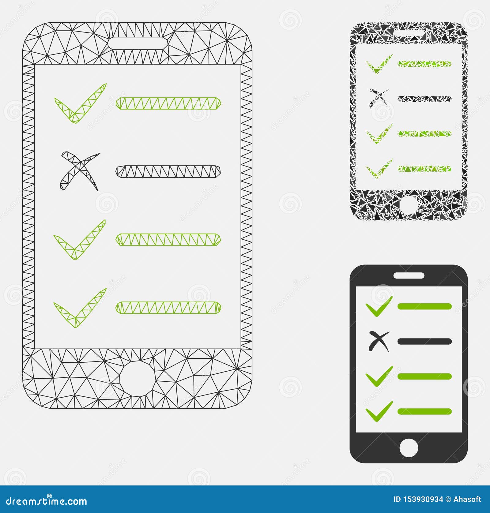 Mobile Checklist Vector Mesh Carcass Model and Triangle Mosaic Icon ... Mobile Checklist Vector Mesh Carcass Model and Triangle Mosaic Icon ...