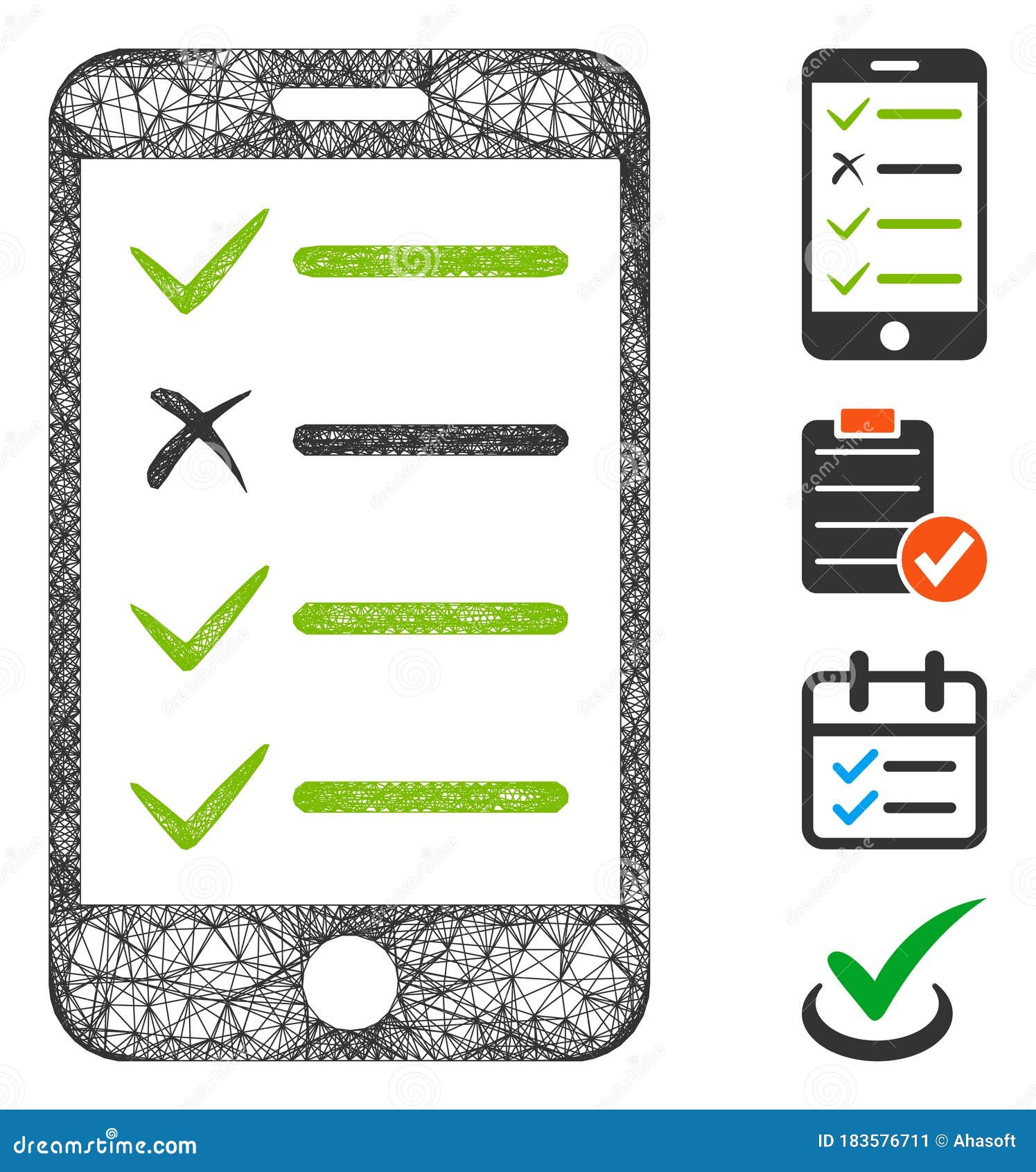 Mobile Checklist Web Vector Mesh Illustration Stock Illustration ...