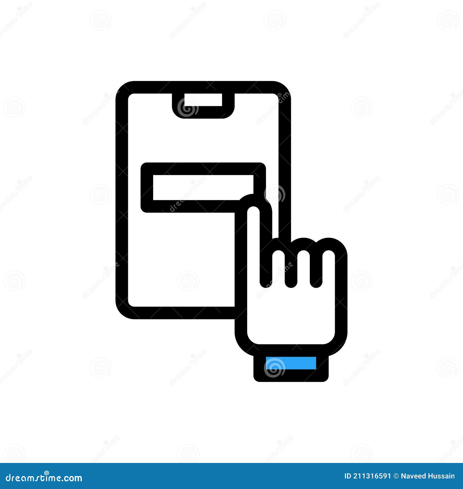 Mobile click stock vector. Illustration of editable - 211316591