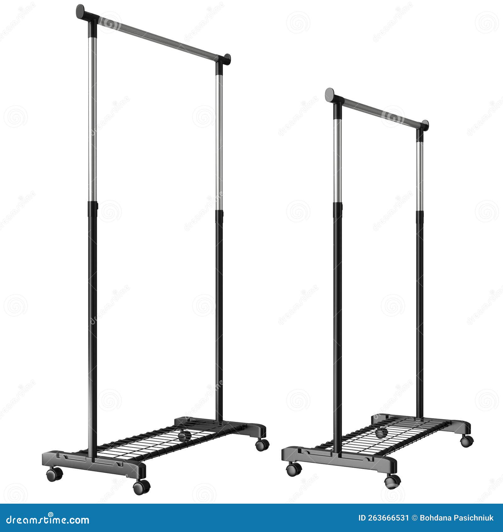 Mobile Clothes Hanger on White Background. Mobile Hanger with Metal ...