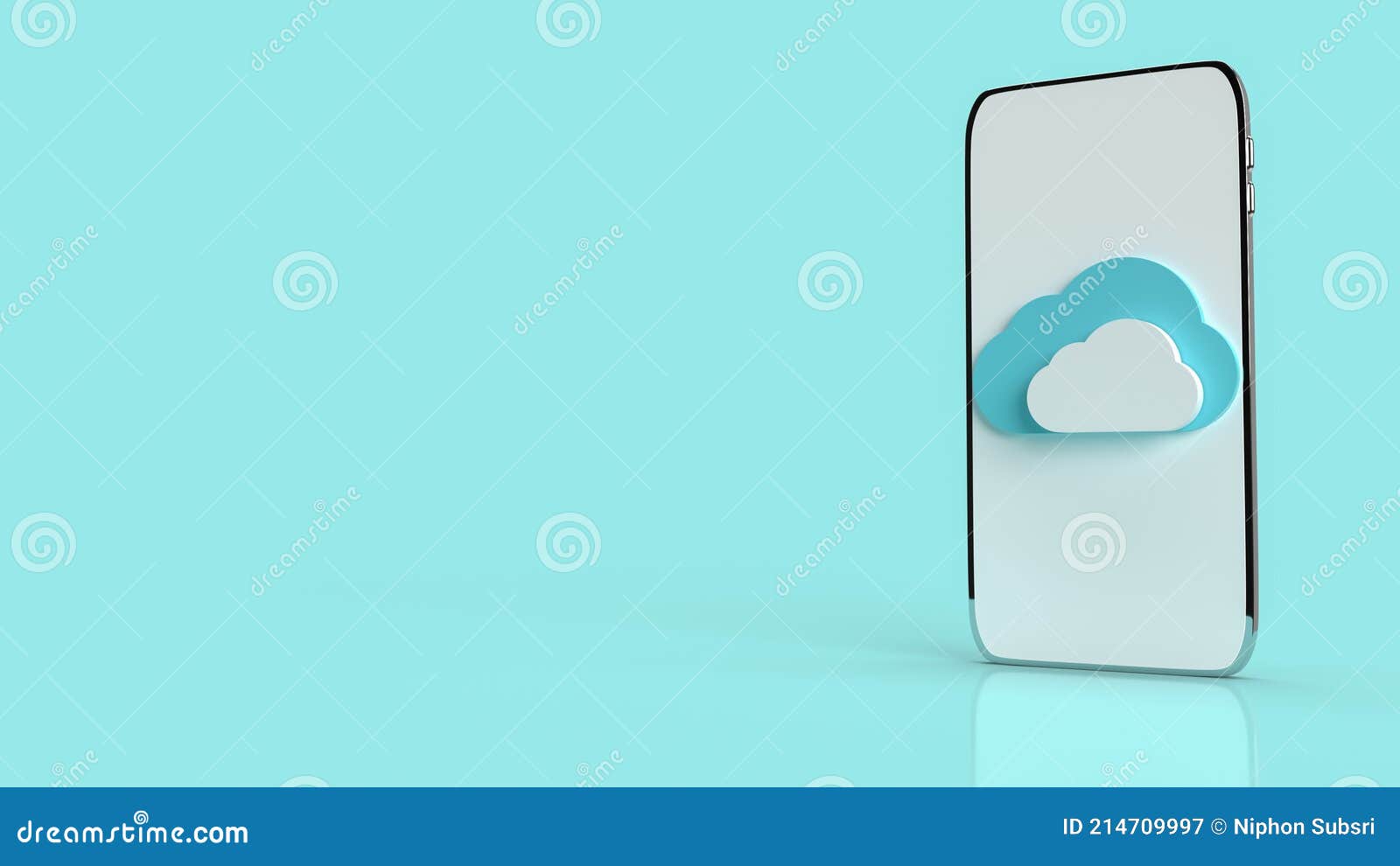 A Mobile Cloud on Blue Background for it Content 3d Rendering Stock ...
