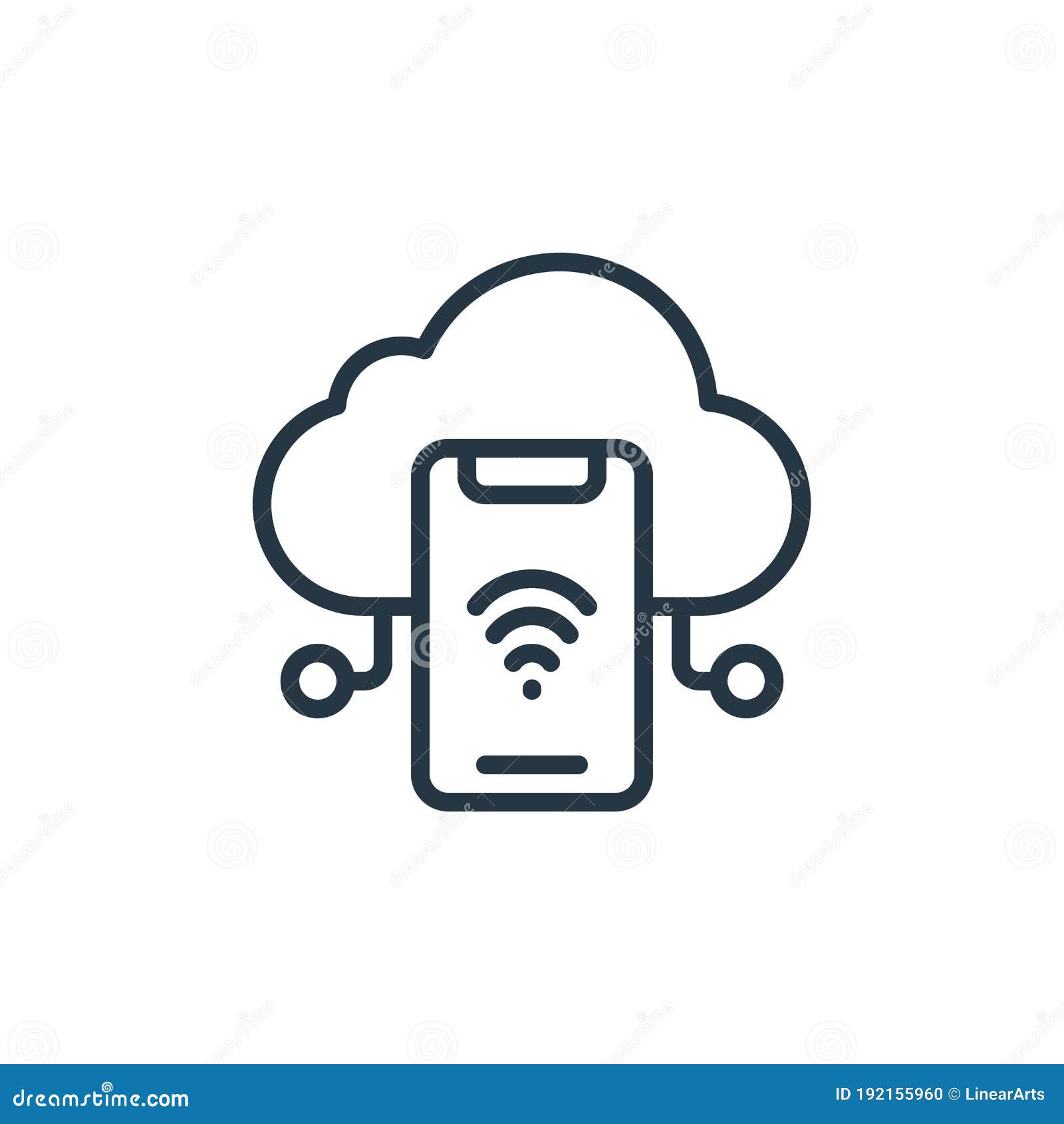 Mobile Cloud Icon Vector from Cloud Computing Concept. Thin Line ...