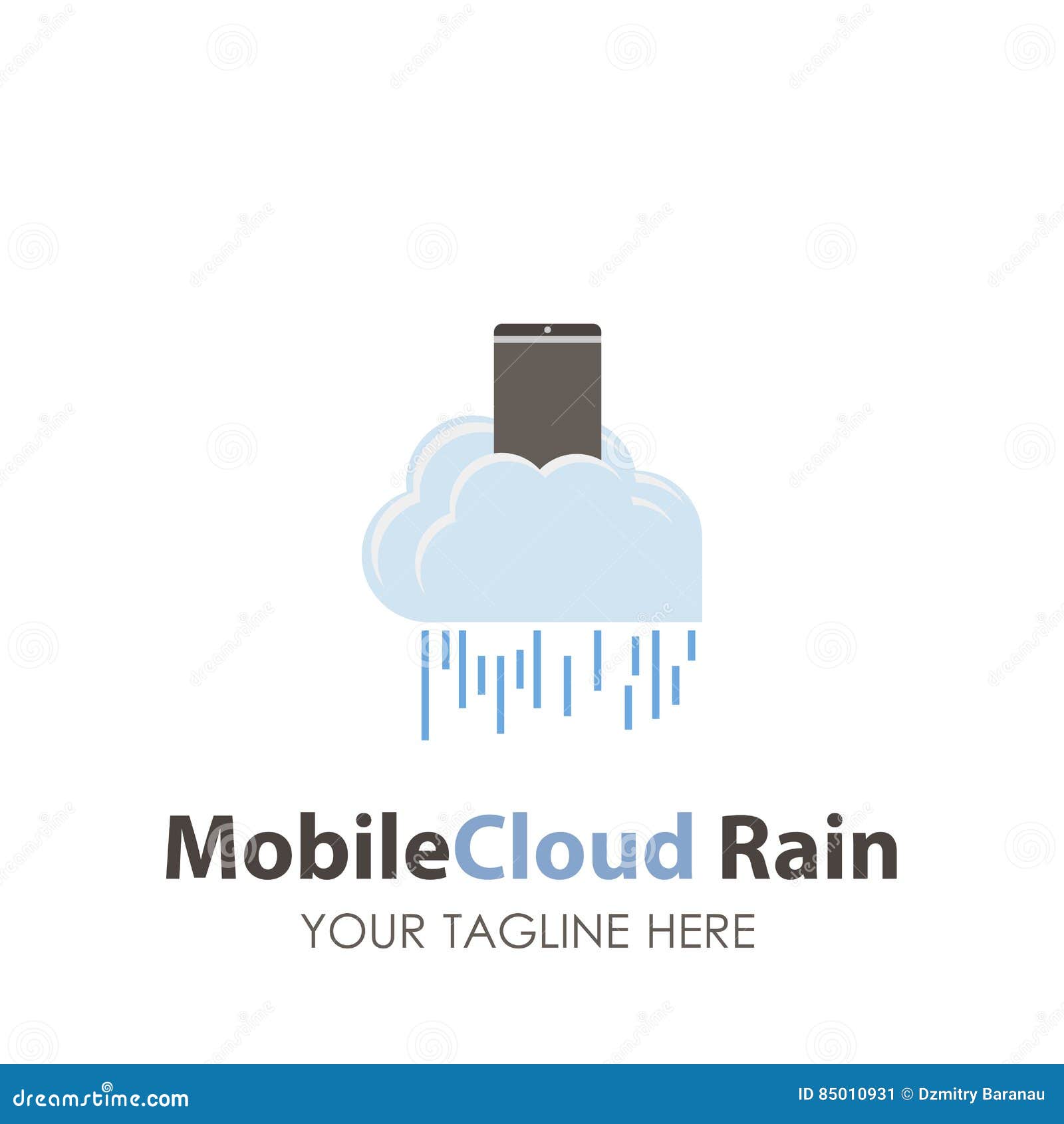 Mobile Cloud Rain Logo Template Vector Stock Vector - Illustration of blank, logo: 85010931