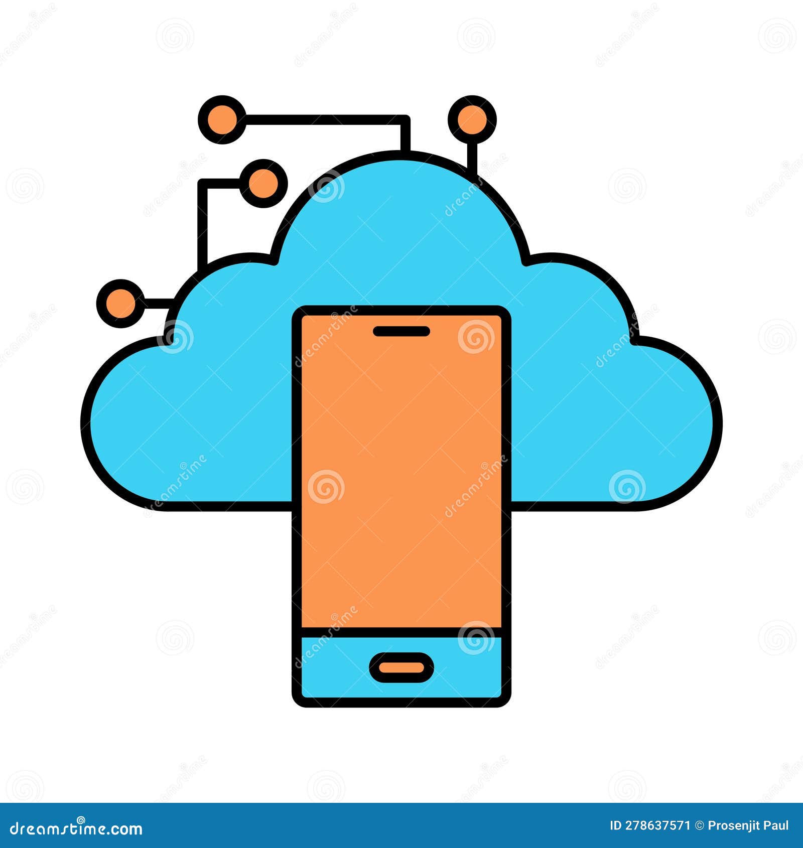 Mobile, Cloud, Storage, Cloud Storage, Mobile Cloud Storage Icon Stock ...
