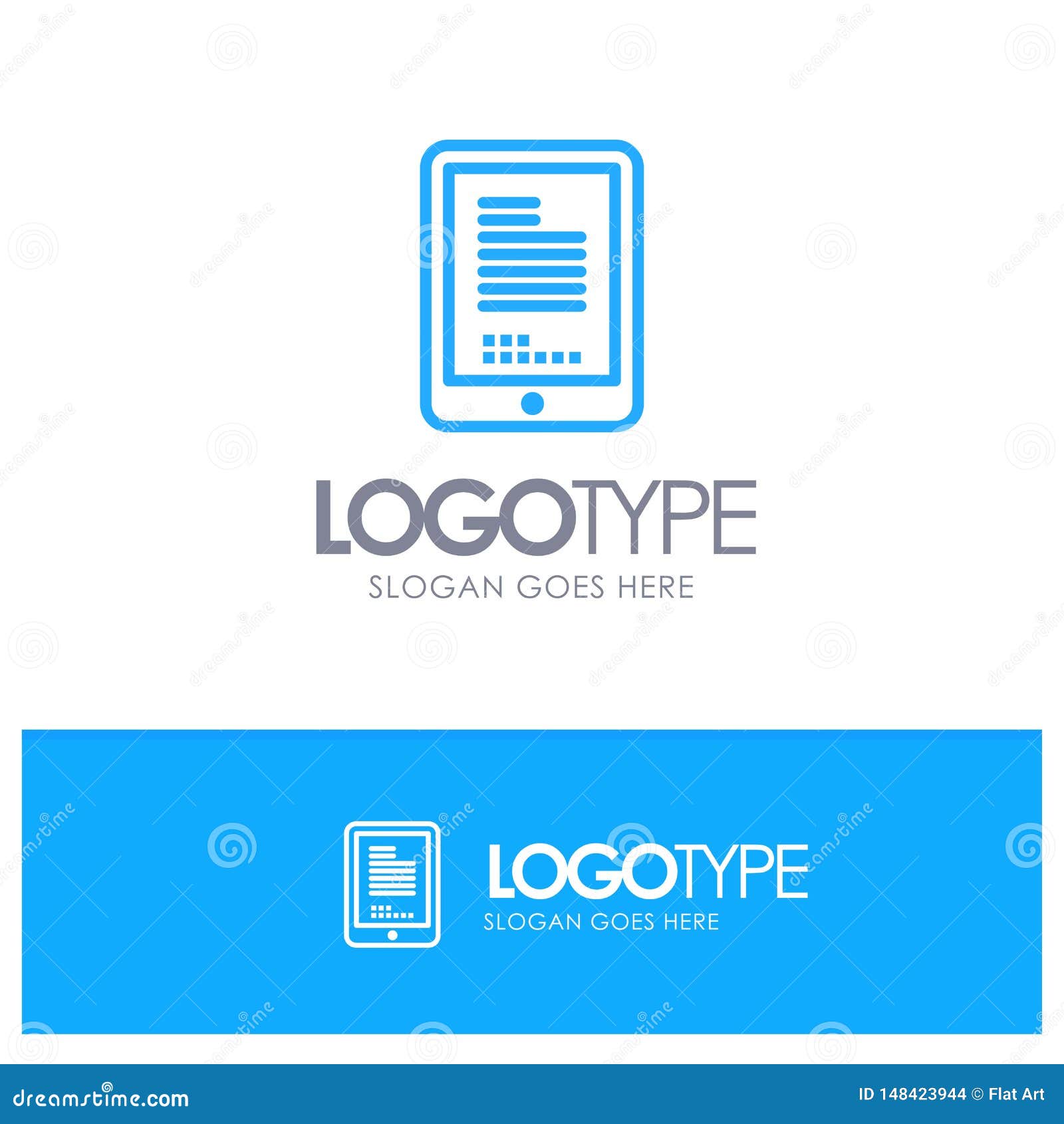 Mobile, Coding, Hardware, Cell Blue Logo Line Style Stock Vector ...