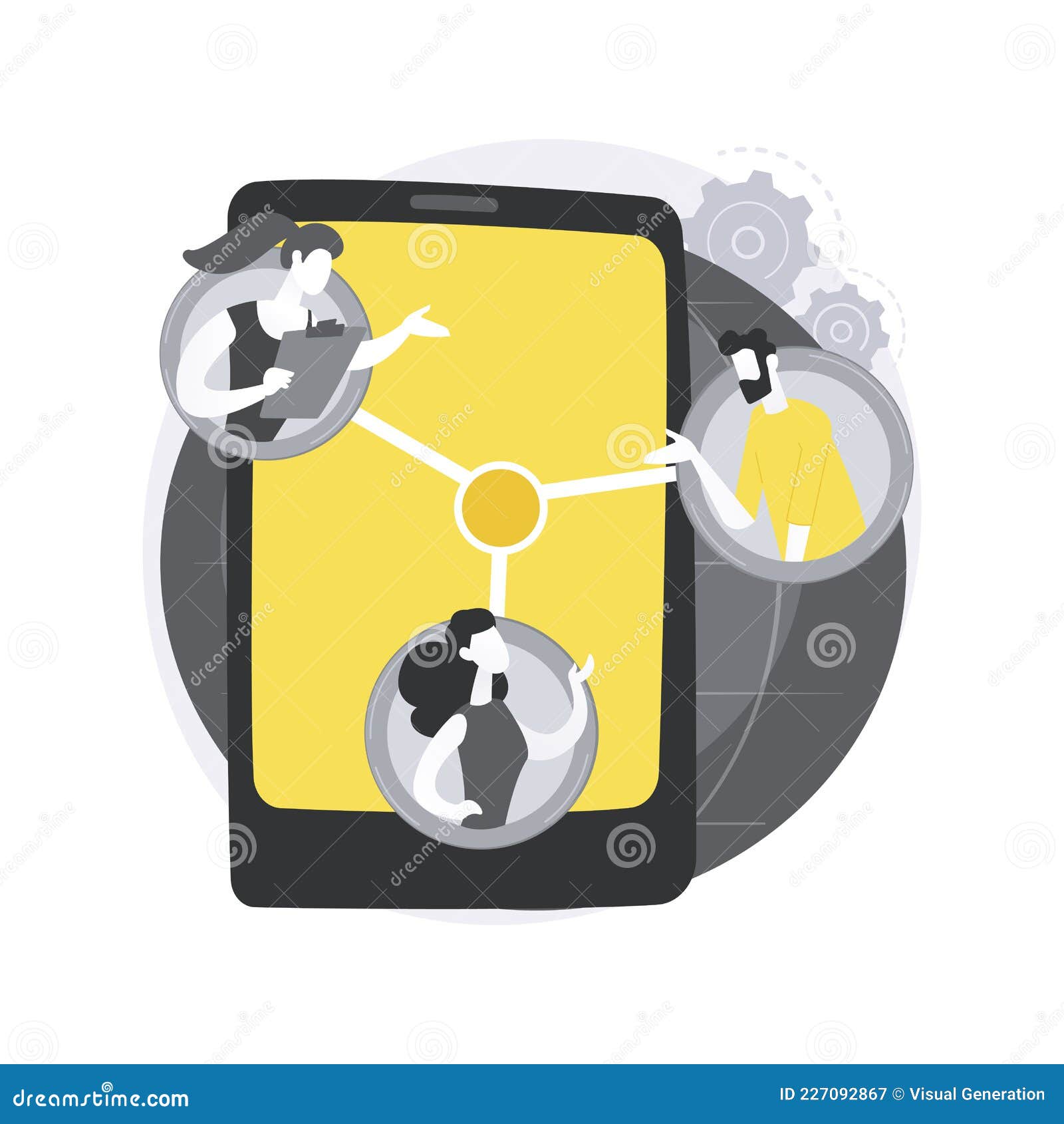 Mobile Collaboration Abstract Concept Vector Illustration. Stock Vector ...