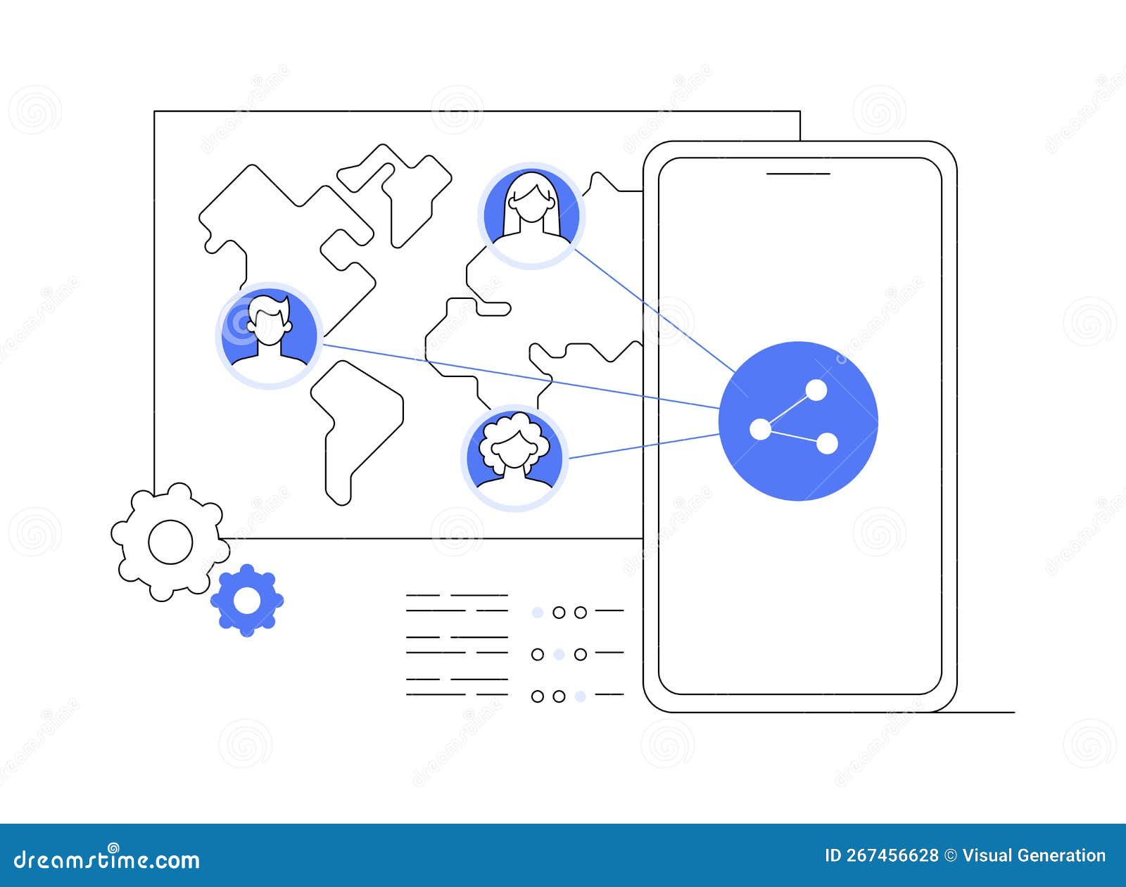 Mobile Collaboration Abstract Concept Vector Illustration. Stock Vector ...