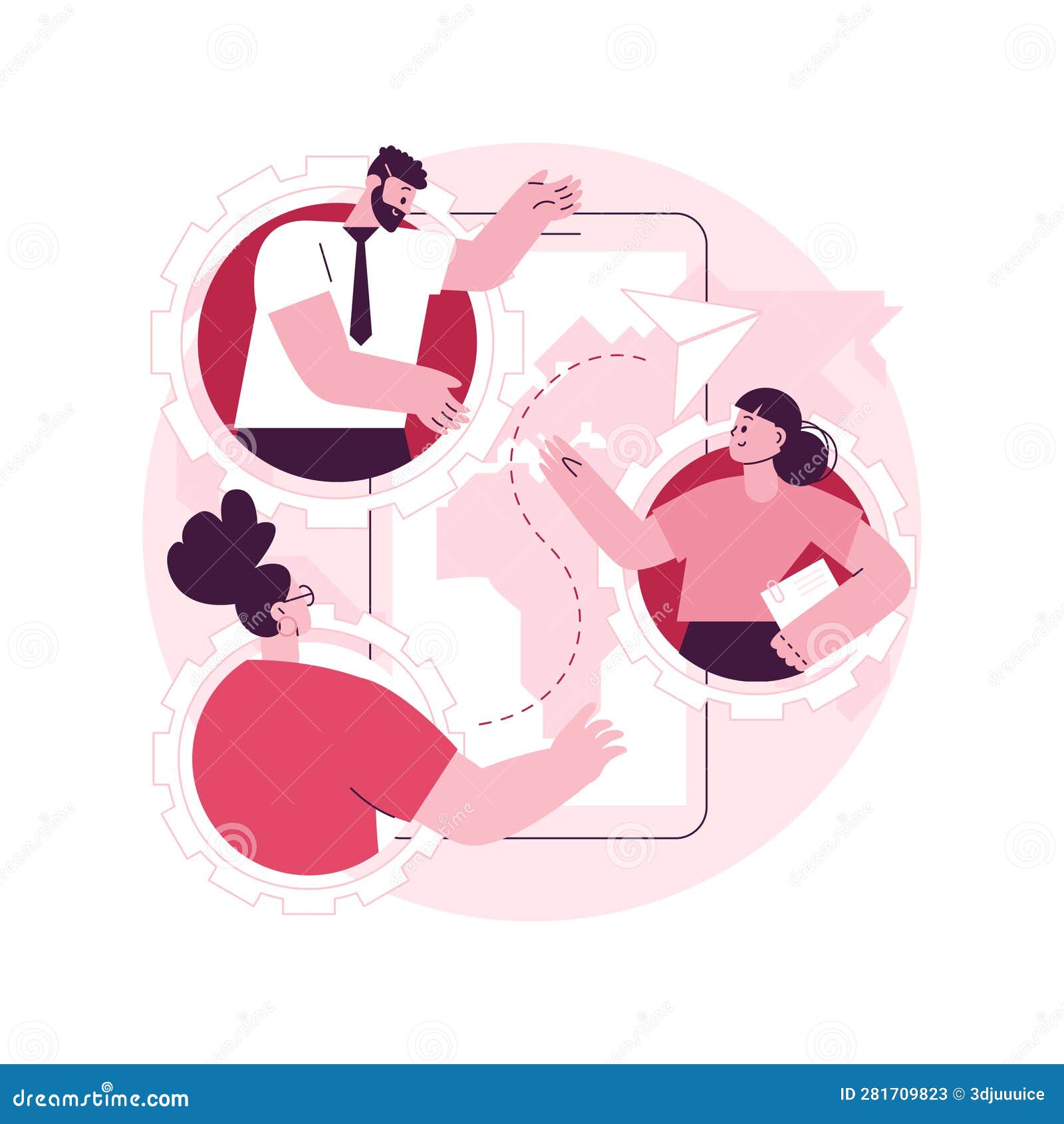 Mobile Collaboration Abstract Concept Vector Illustration. Stock Vector ...