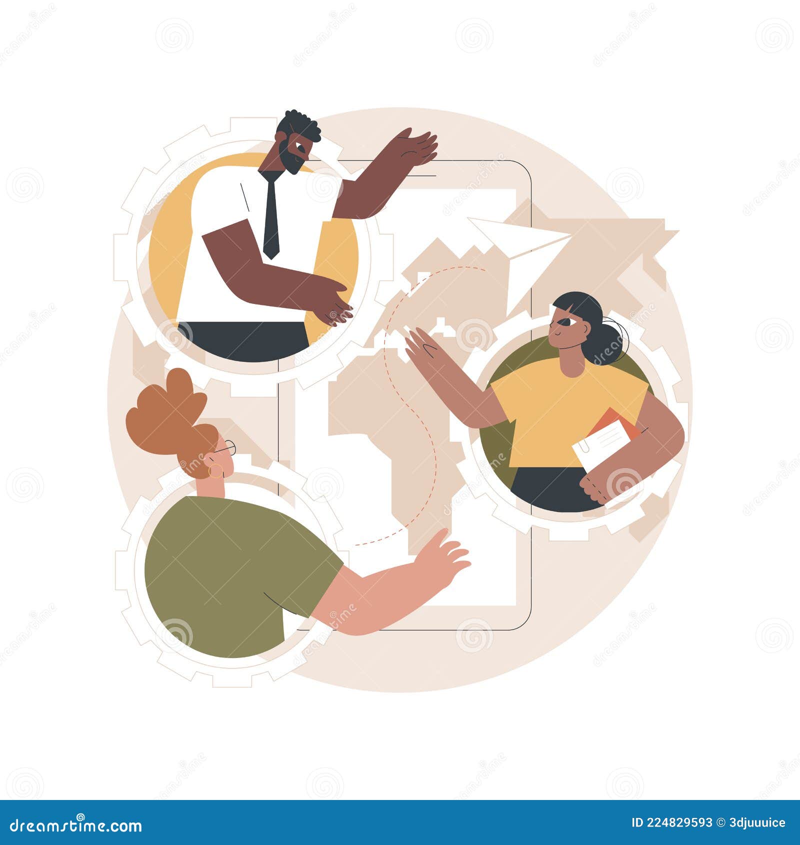 Mobile Collaboration Abstract Concept Vector Illustration. Stock Vector ...