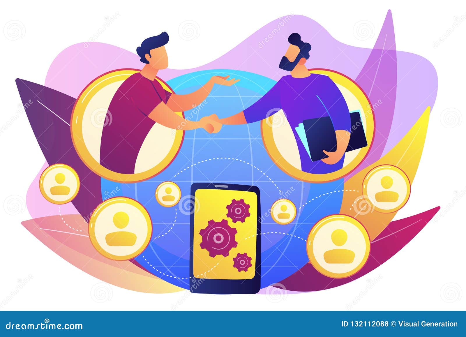 Mobile Collaboration Concept Vector Illustration. Stock Vector ...