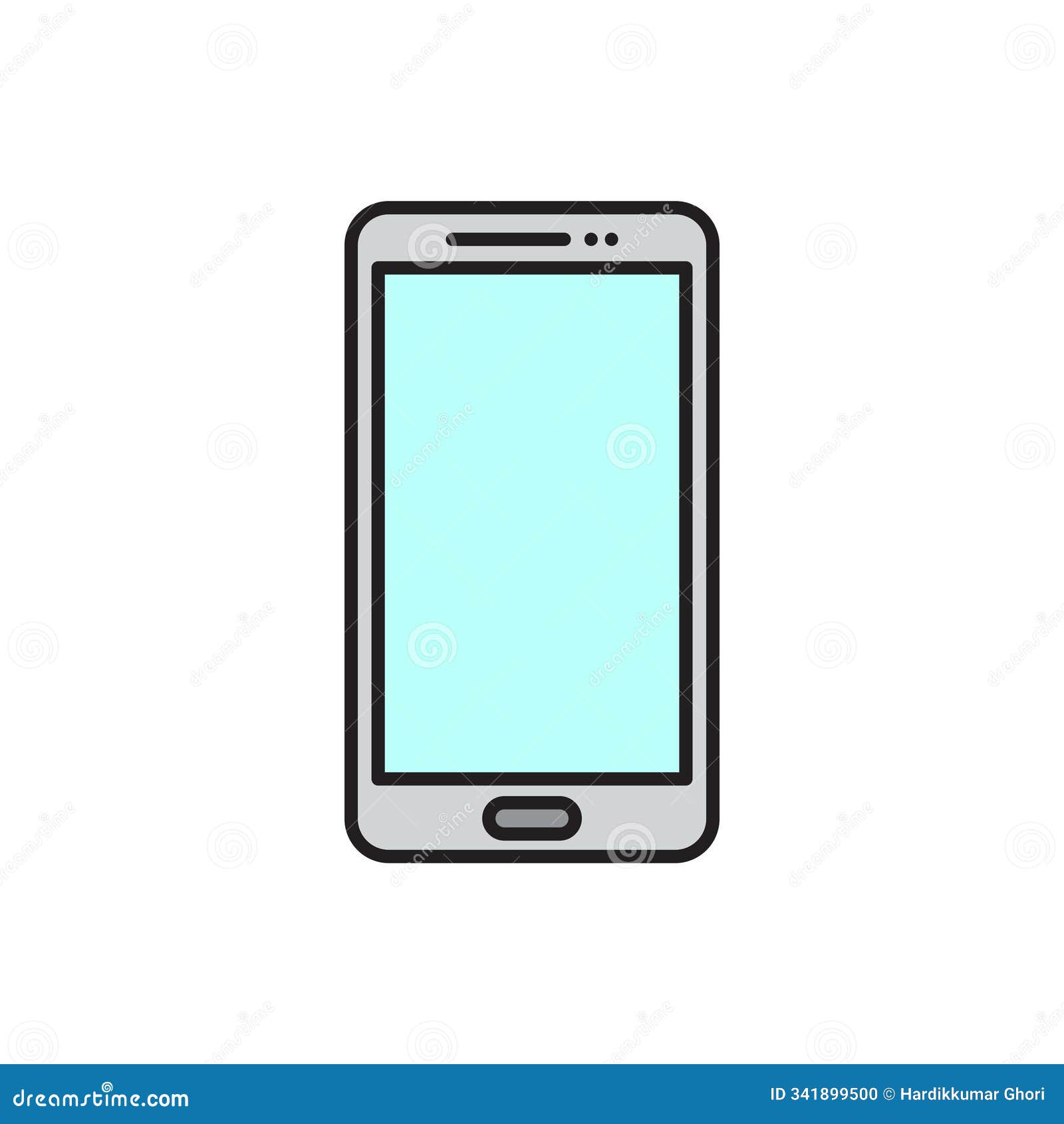 Mobile Colored Vector Icon on White Background Stock Illustration ...