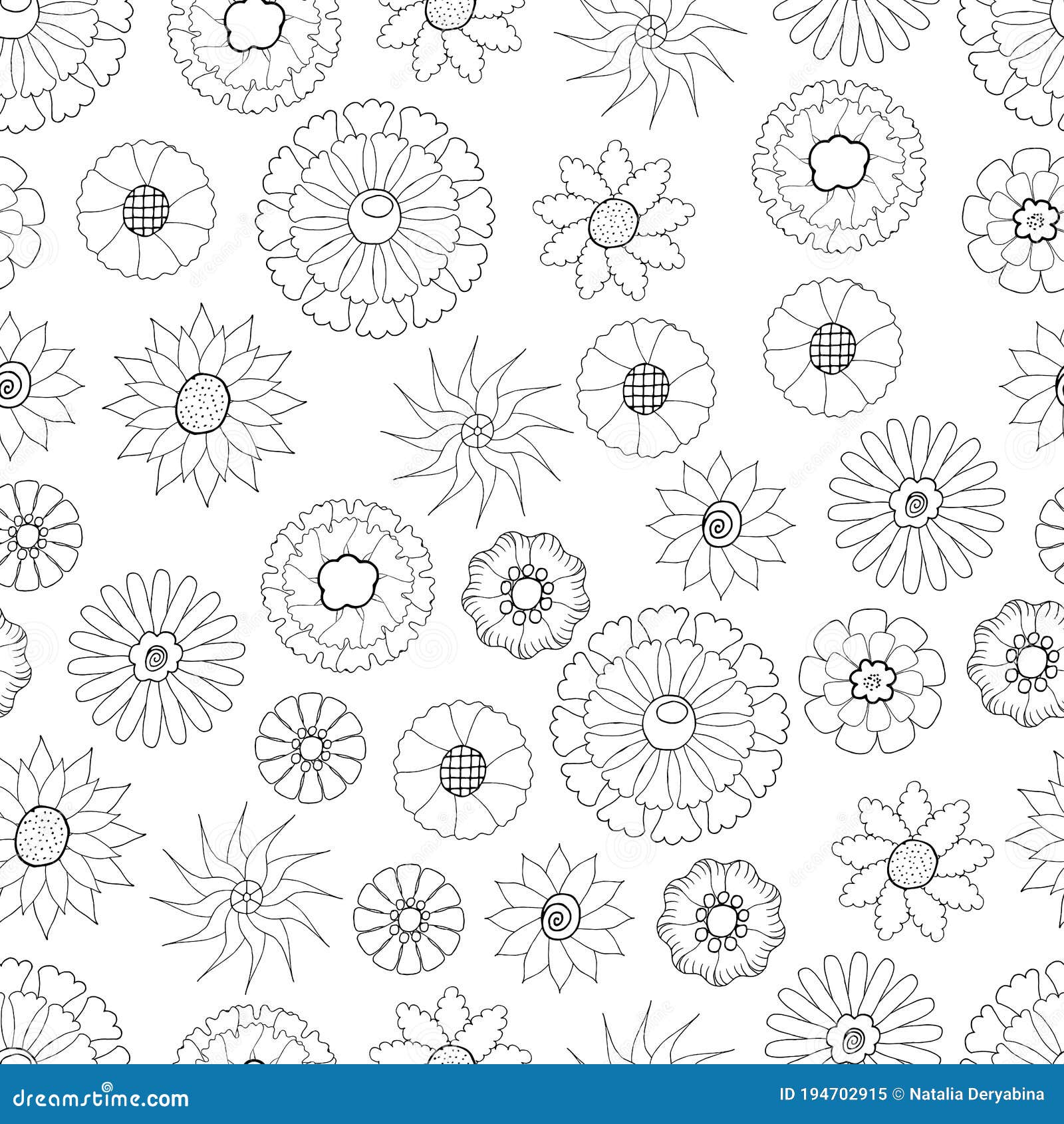 Coloring Book Wallpaper Seamless Pattern Stock Vector - Illustration of ...