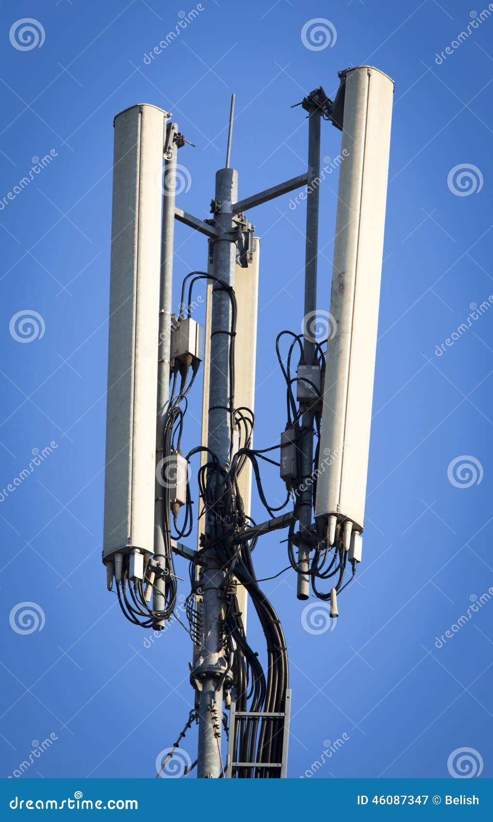 Mobile Communication Antenna Stock Image - Image of buildings, tower ...