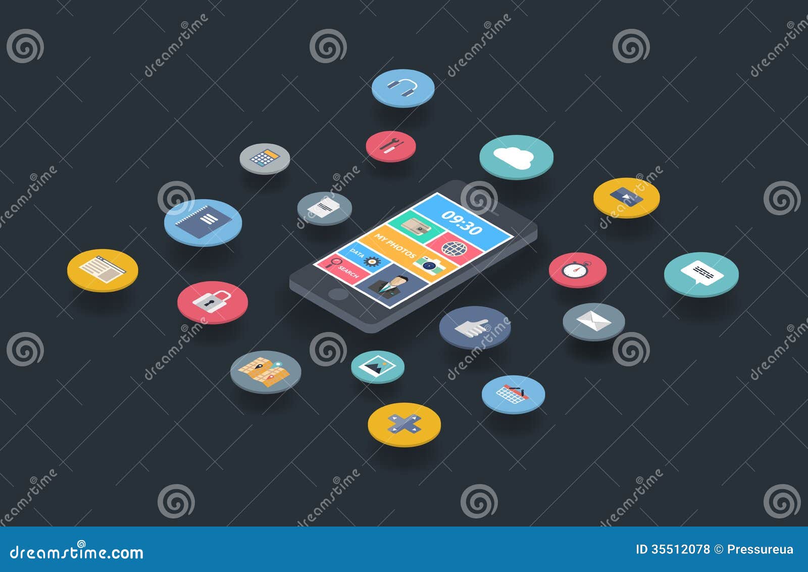 Mobile Communication Design Concept Stock Vector - Illustration of ...