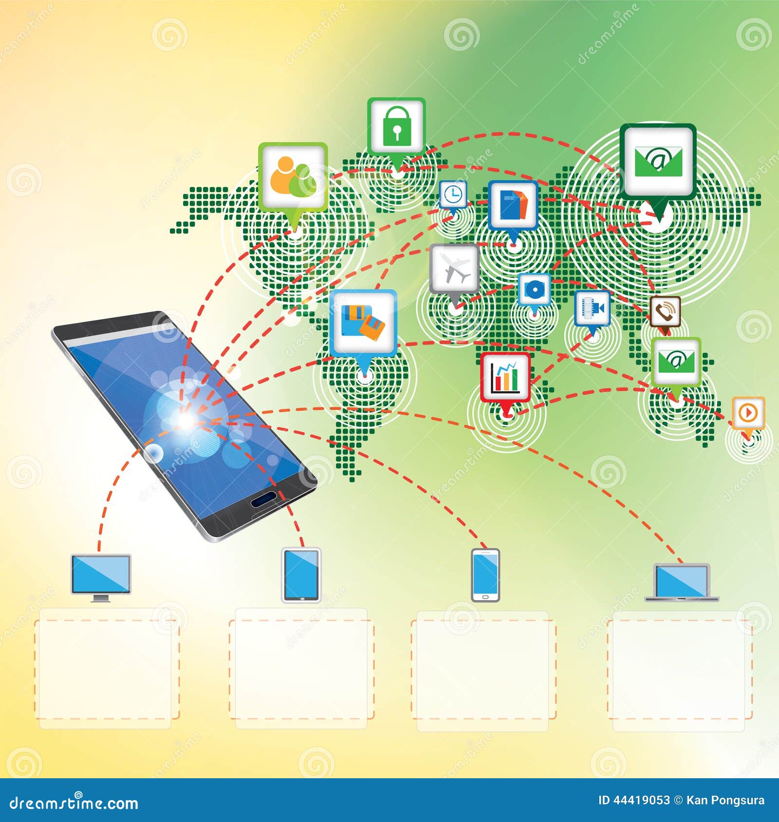 Mobile Communication Design Stock Vector - Illustration of downloading ...