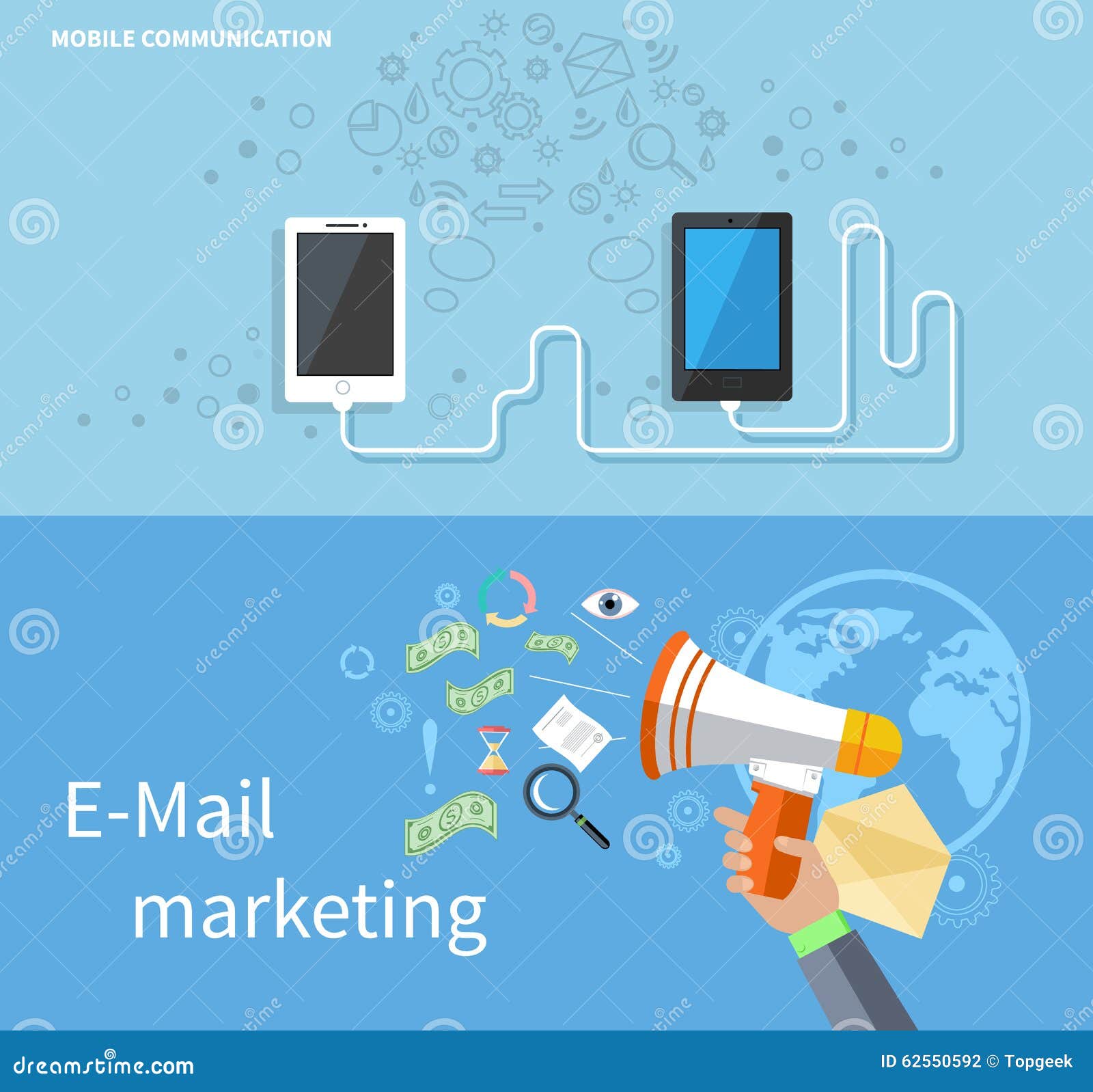 Mobile Communication and E-mail Marketing Stock Vector - Illustration ...