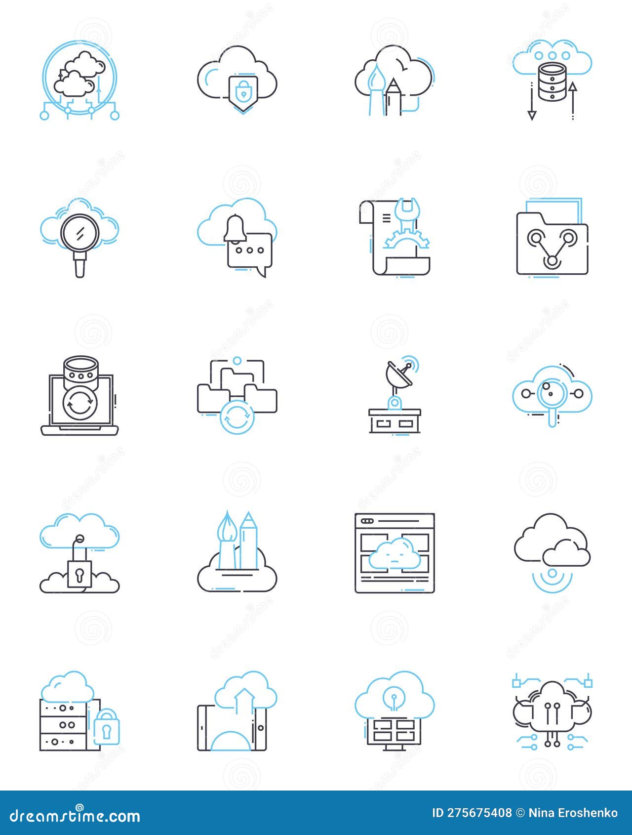 Mobile Communication Linear Icons Set. Smartph, Texting, Messaging ...