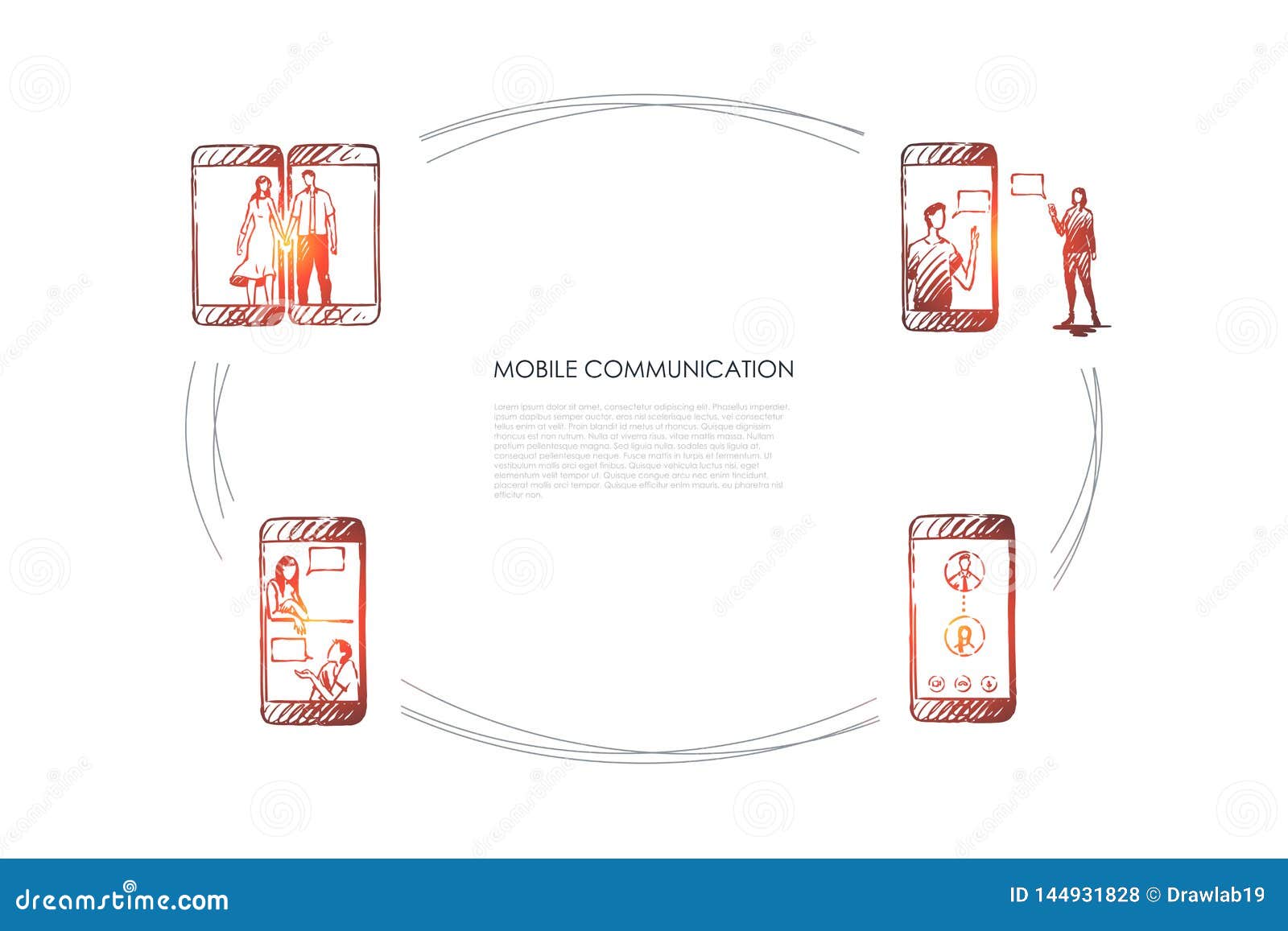 Mobile Communication - Mobile Phone Screen and People Communication on ...