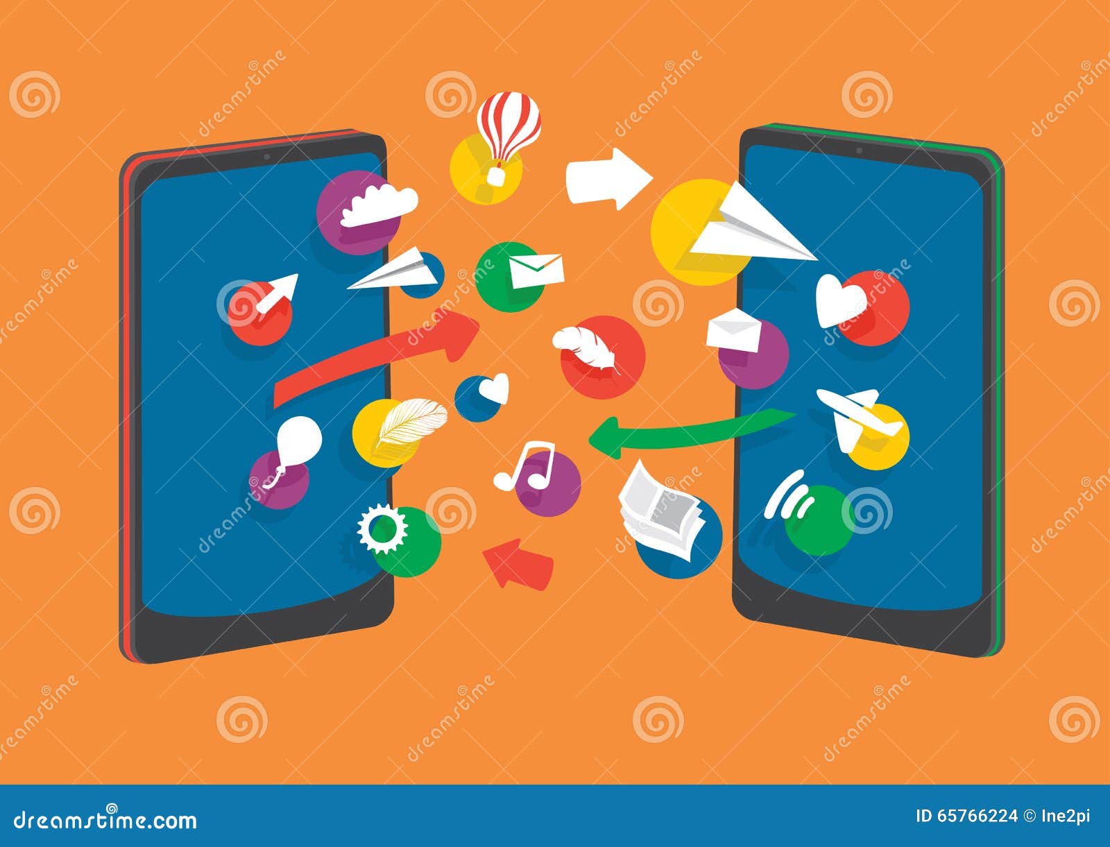 Mobile communication stock vector. Illustration of communication - 65766224